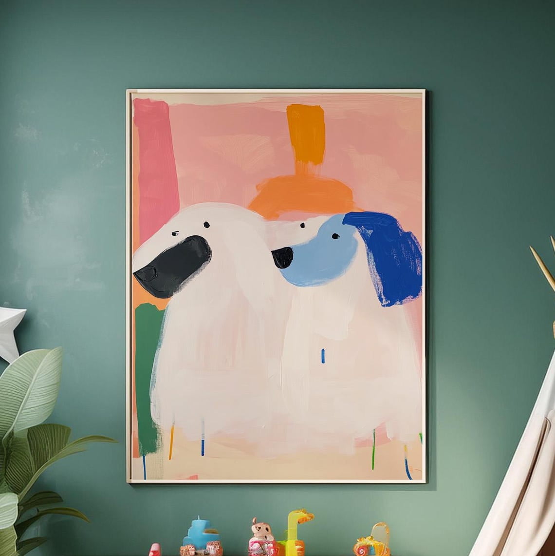Abstract Dogs Oil Acrylic Pet Dog Dog Lover Nursery Child Animals Zoo ...