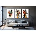 Abstract Donkey Print Colorful Cubist Farmhouse Wall Art Set 3 Unframed ...