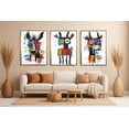 Abstract Donkey Print Modern Farmhouse Wall Art Set 3 Stretched Canvas ...