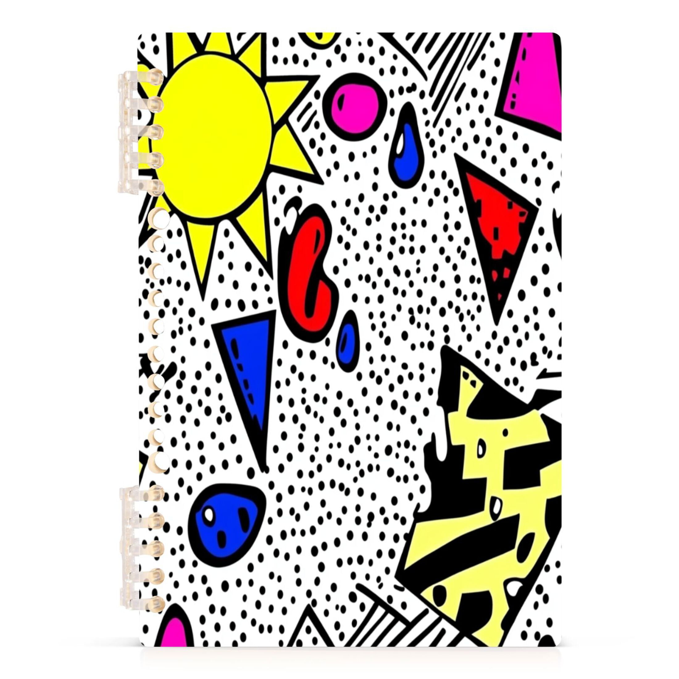 Abstract Doodle Art A5 8.3x5.7in PP Notebook, Adjustable Rings, 60 ...