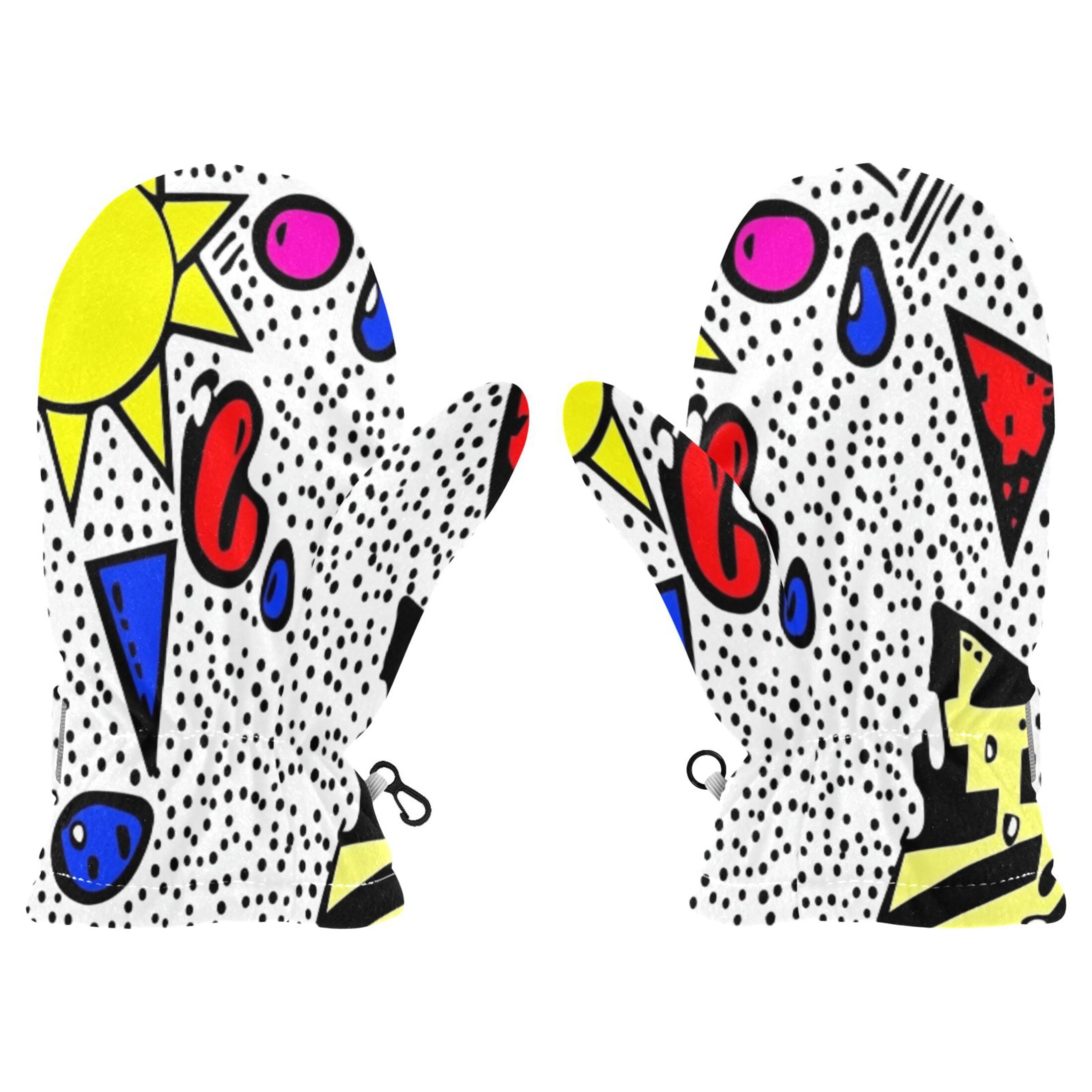 Abstract Doodle Art Witch Cauldron Pattern Cold Weather Mittens Cozy ...