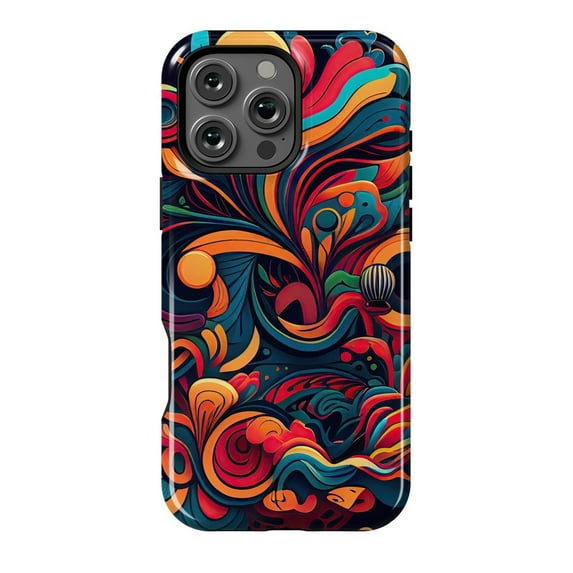 Abstract Doodle Marble Pattern iPhone Case for 11 12 13 14 15 16 Pro ...