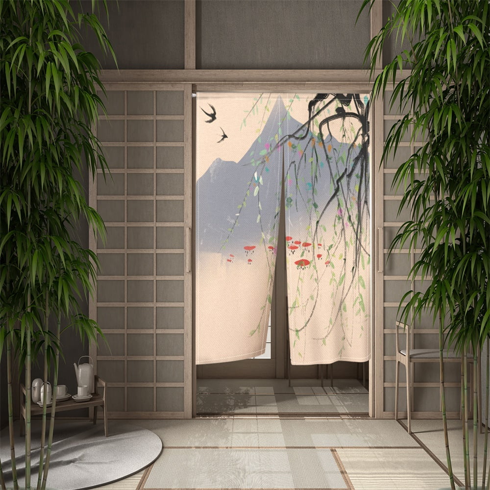 Abstract Door Curtain Creative Minimalism Line Drawing Door Curtains ...