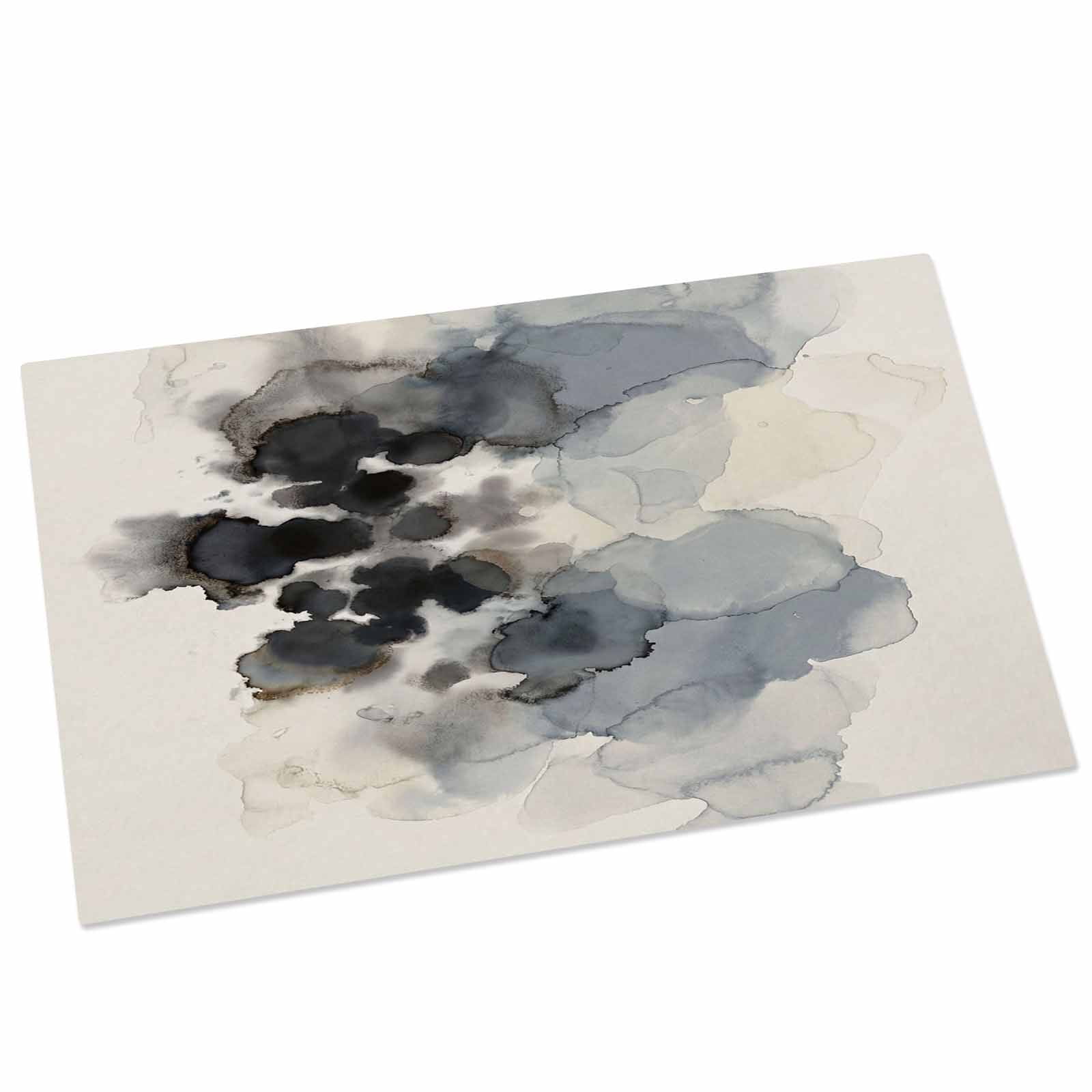 Abstract Door Mat 20x31.5 Inch Ink Painting Mottled Gradient Blue Gray ...