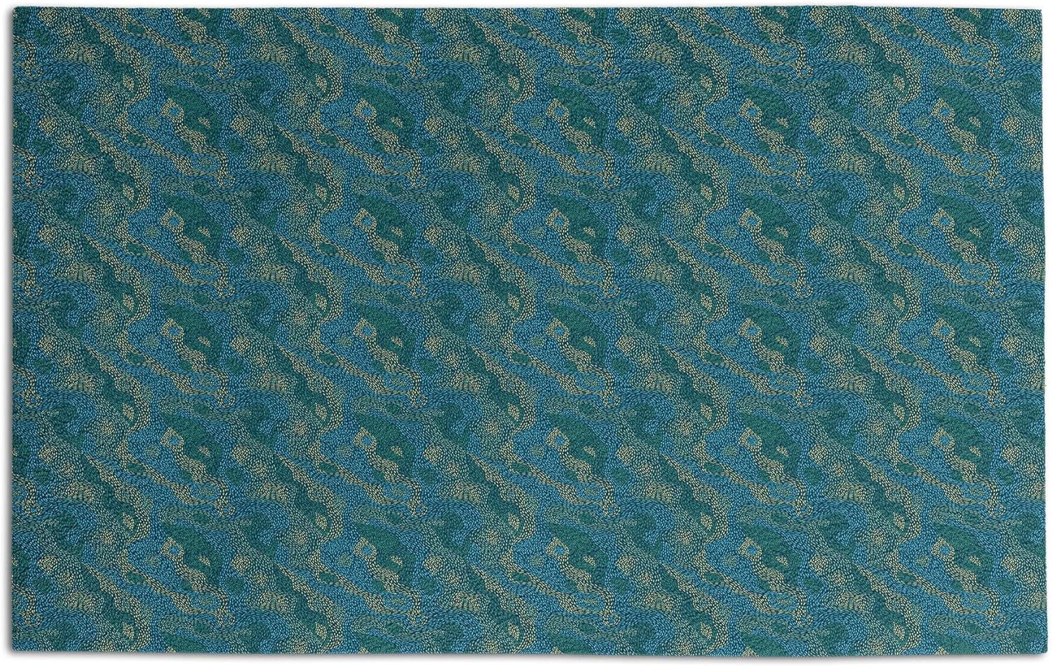 Abstract Doormat, Dotted Dash Lines Aboriginal Folk Art Wavy Curved ...