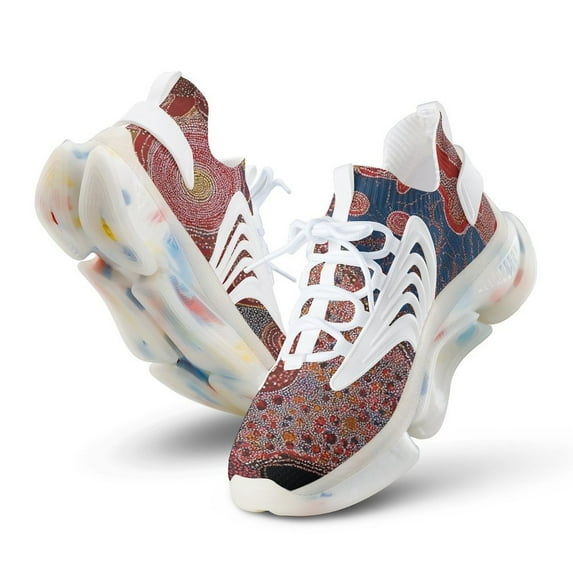 Abstract Dot Painting Landscape Art Walking Shoes for Men Woman ...