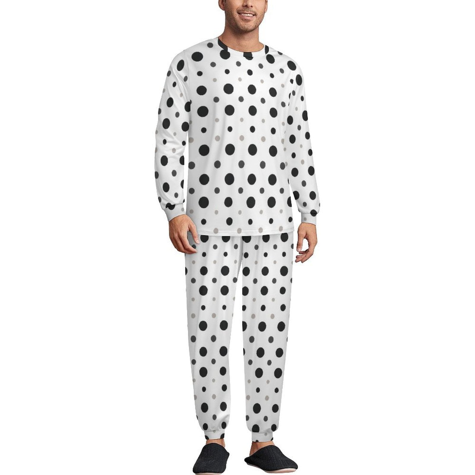 Abstract Dot Pattern Pajamas Men Long Sleeves Pajama Sets 2 Pieces ...