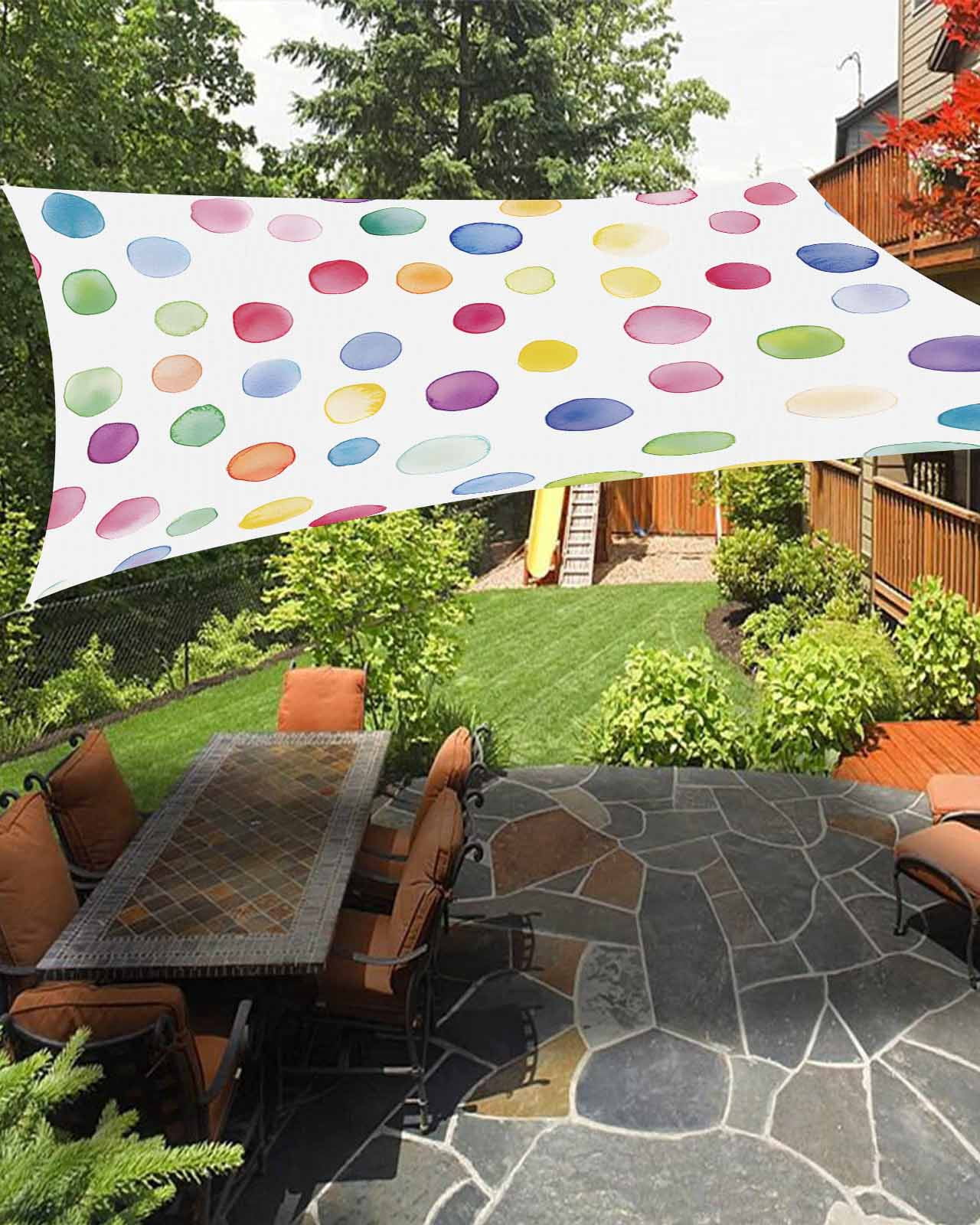 Abstract Dots Sun Shade Sail 14'X18' Colorful Circle UV Block Outdoor ...
