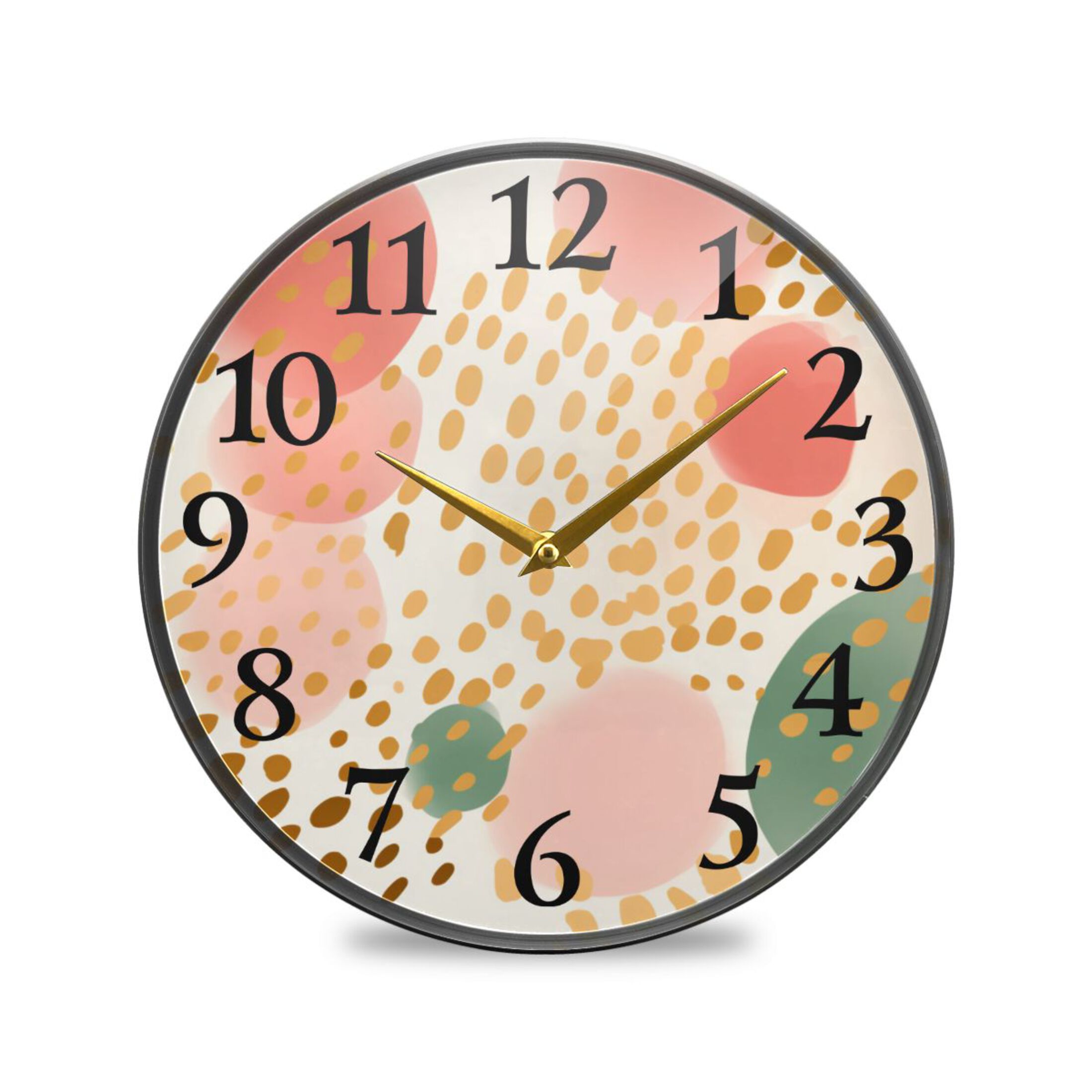Abstract Dots Wall Clocks Battery Operated 9.5 Inch Round Clock Acrylic ...