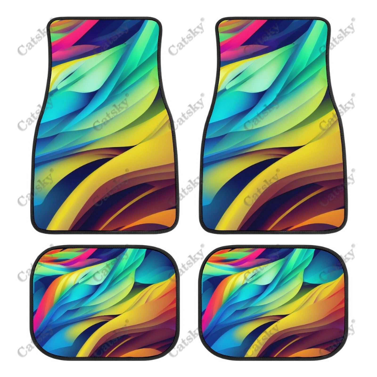 Abstract Dragon Car Floor Mats 4-Piece Front & Rear Protection Set ...