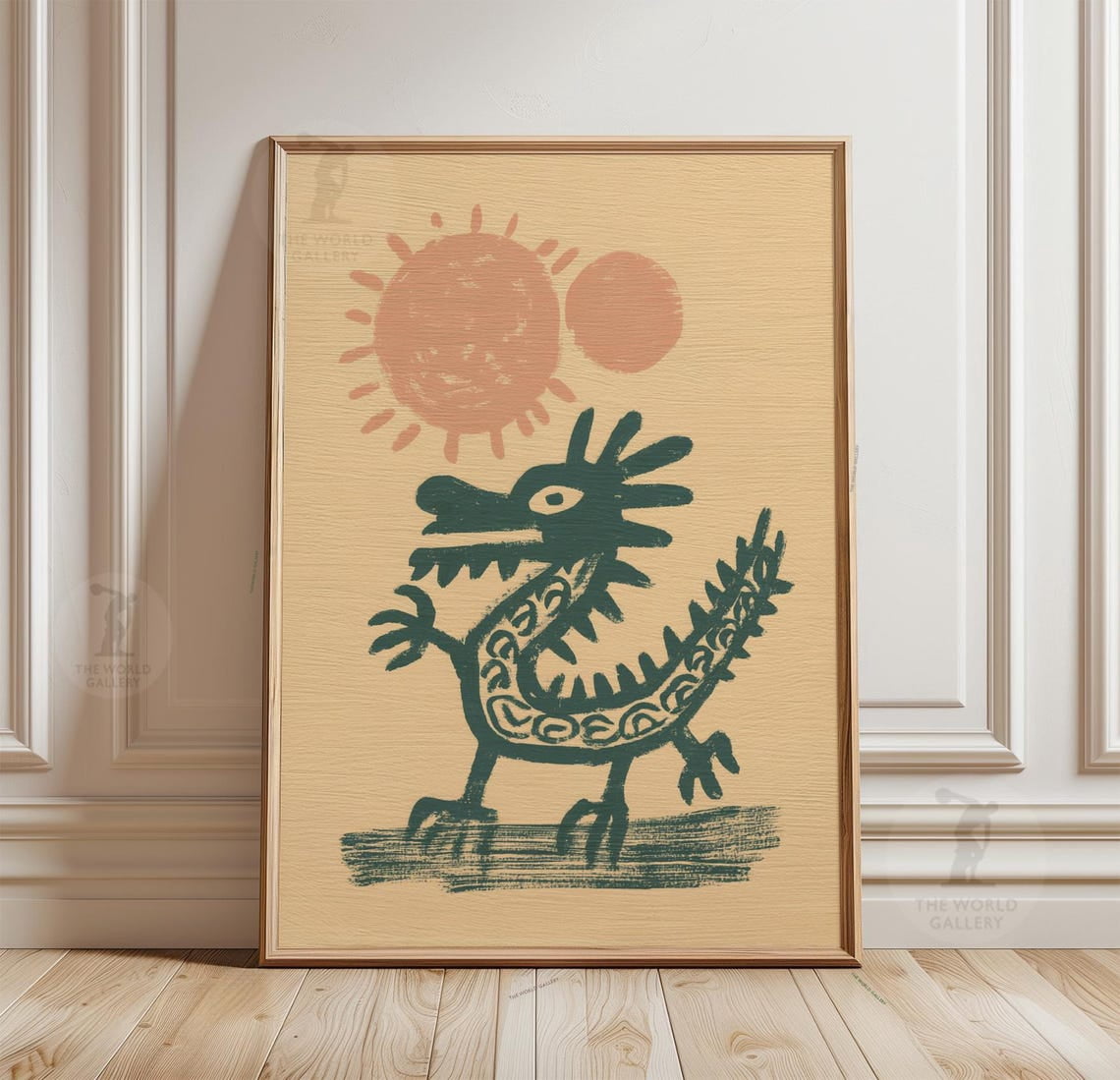 Abstract Dragon Line Art Minimalist Asian Mythology Wall Decor Art ...