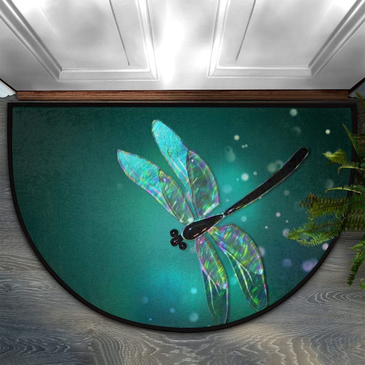 Abstract Dragonfly Animal Half Round Door Mat Indoor Entrance Mat 18x30 ...