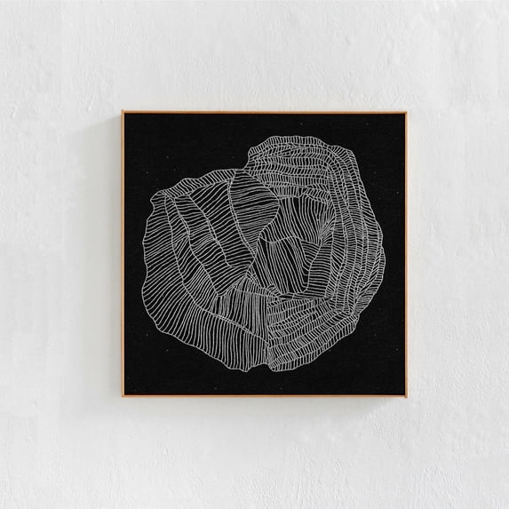 Abstract Drawing Black Abstract Line Artwork Square, Unframed Paper ...