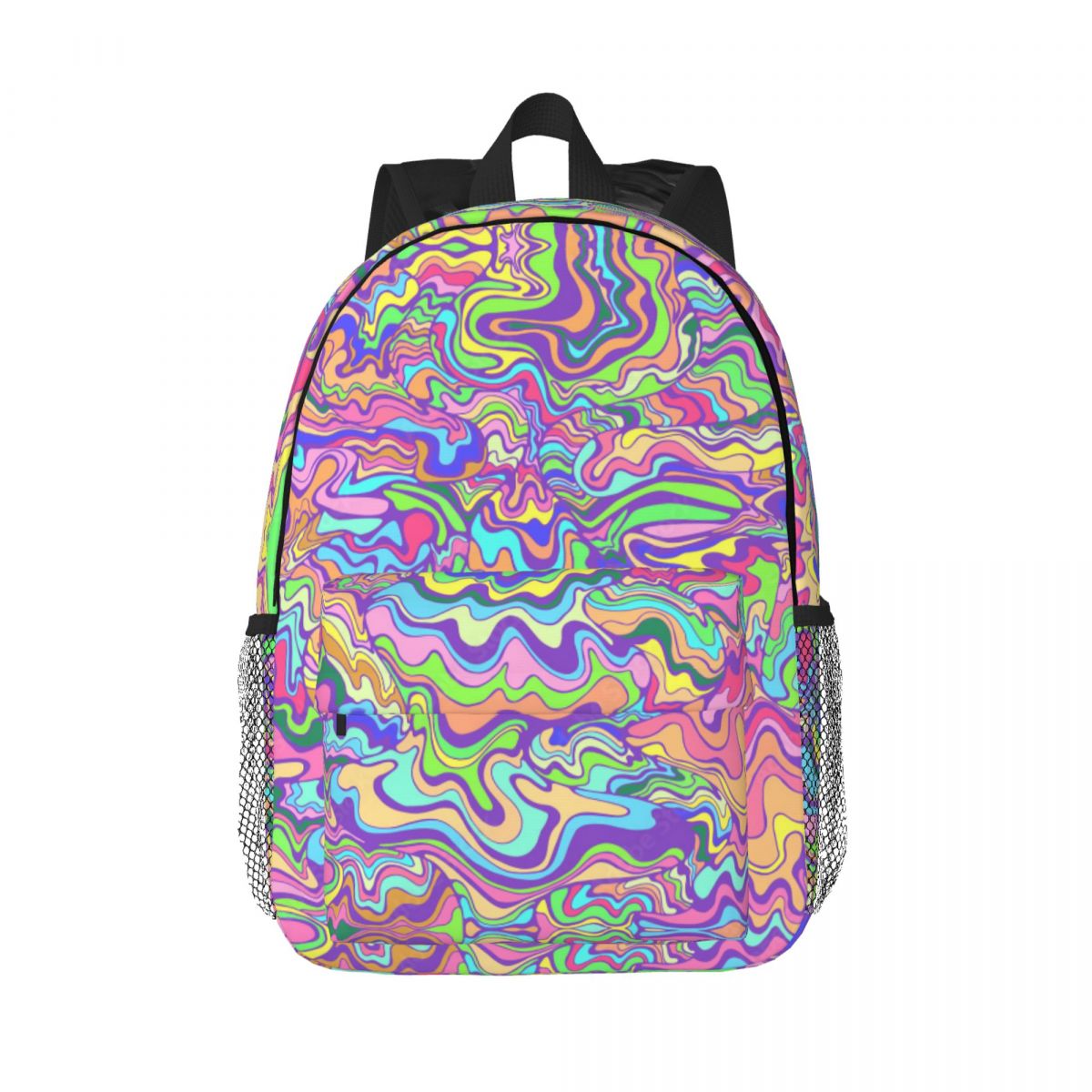 Abstract Drawing Surreal Colourful Psychedelic Art Backpack for College ...