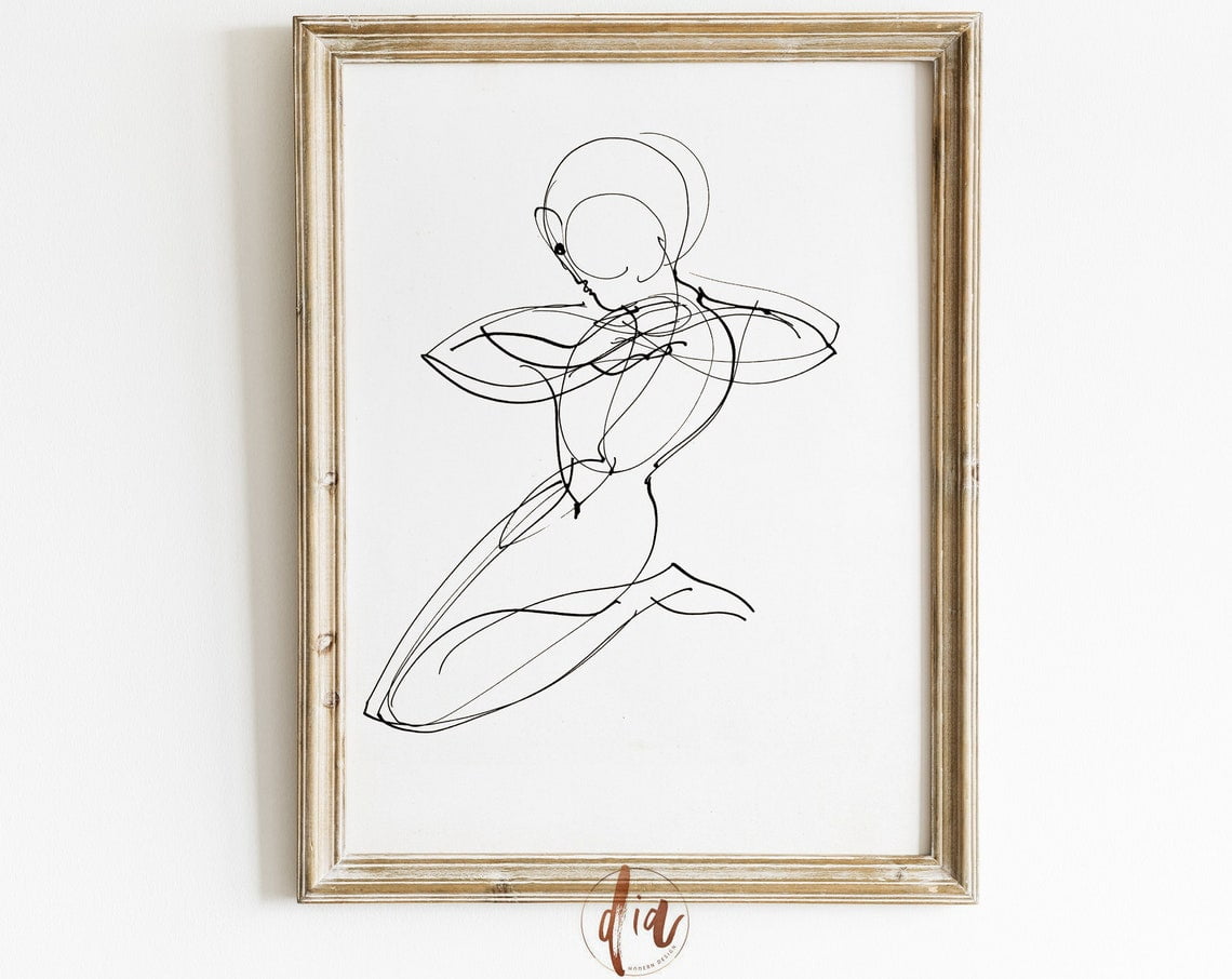 Abstract Drawing, Vintage Figure Art, Abstract Body Sketch, Antique ...