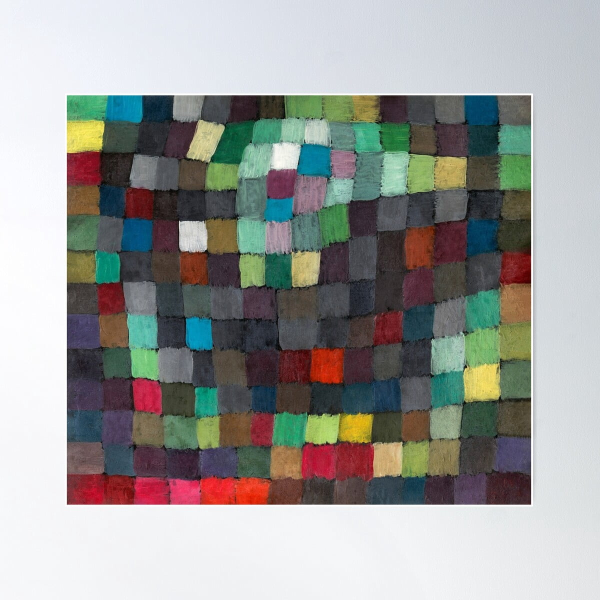 Abstract Drawing With Colorful Checkered Shapes Poster Wall Art, Modern ...