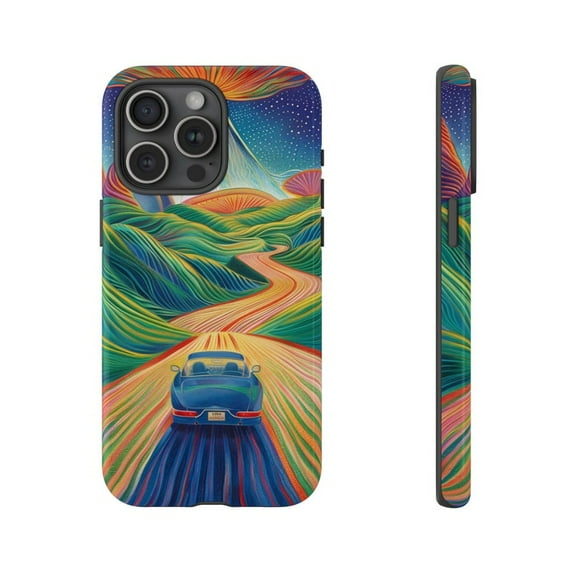 Abstract Drawing of an Infinite Car Drive in Mountains Case for iPhone ...
