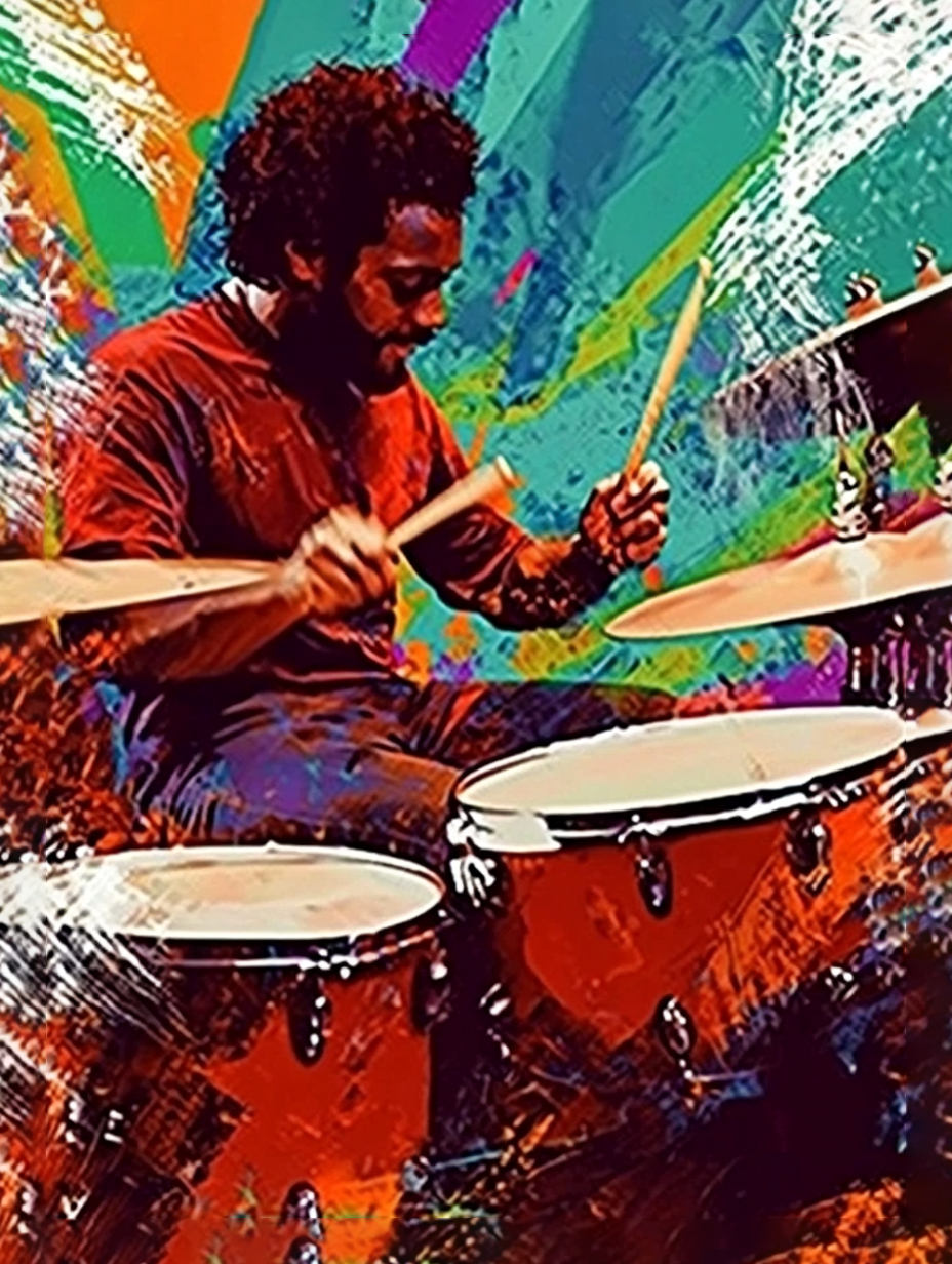 Abstract Drummer Canvas Painting，Suitable for Living Room，Bedroom ...