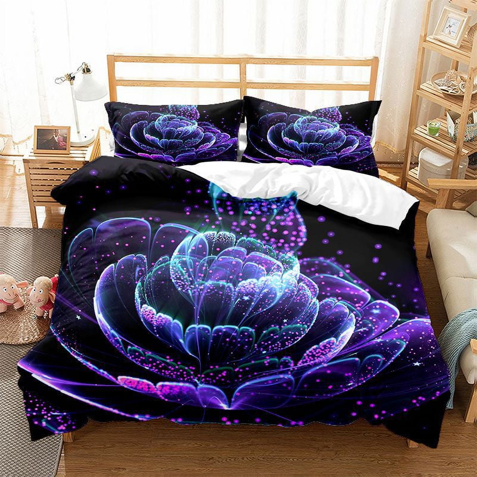 Abstract Duvet Cover /King/Full Size Floral Colorful Nature Plant ...