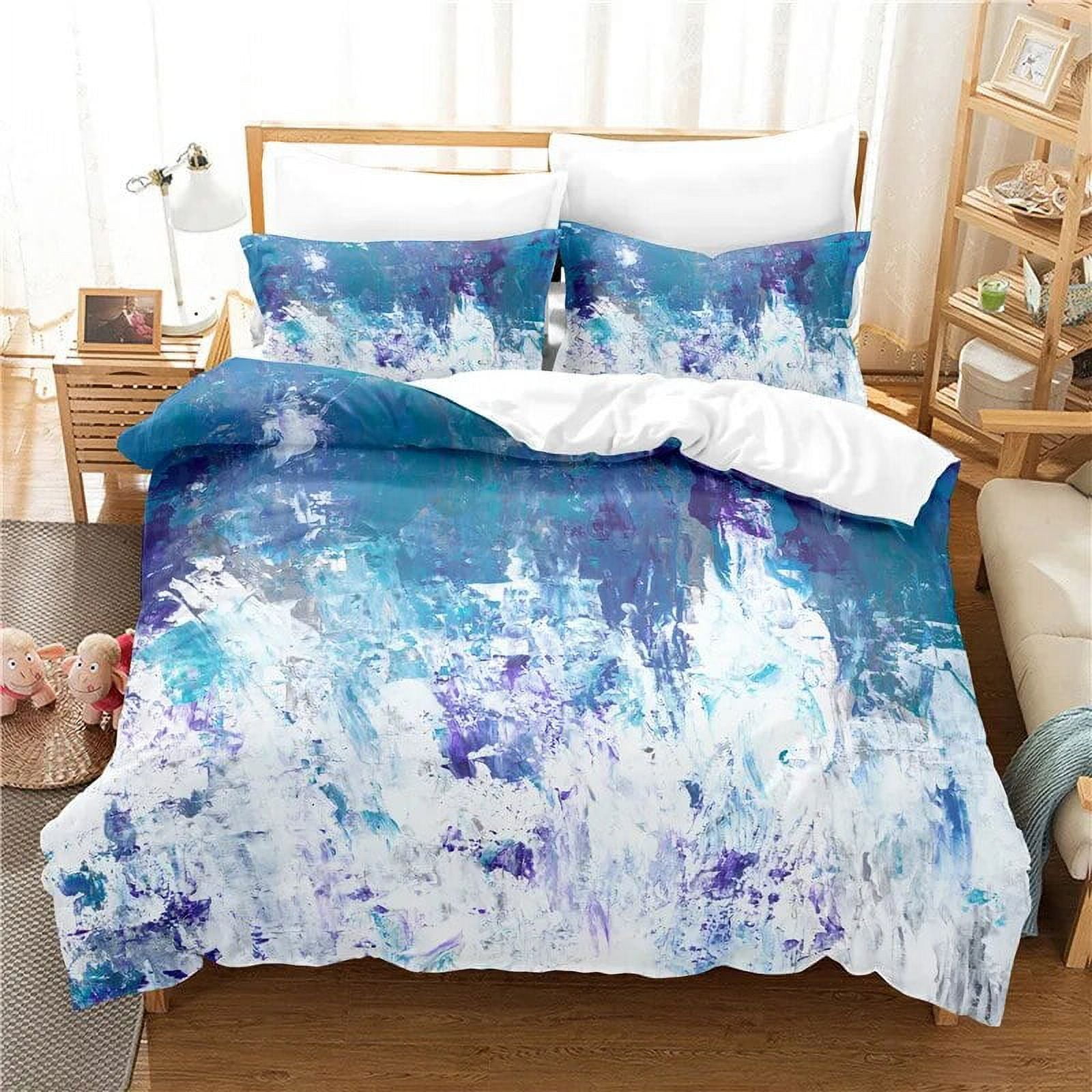 Abstract Duvet Cover King/ Size Blue Paint Graffiti Creative Art ...