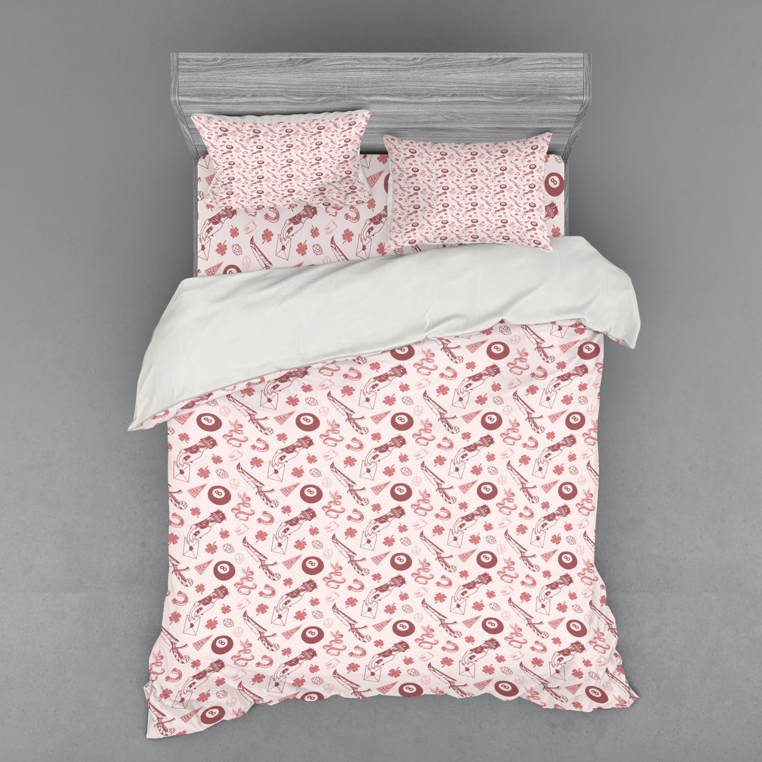 Abstract Duvet Cover Set, Classical Tattoo Designs Pattern 8 Ball ...
