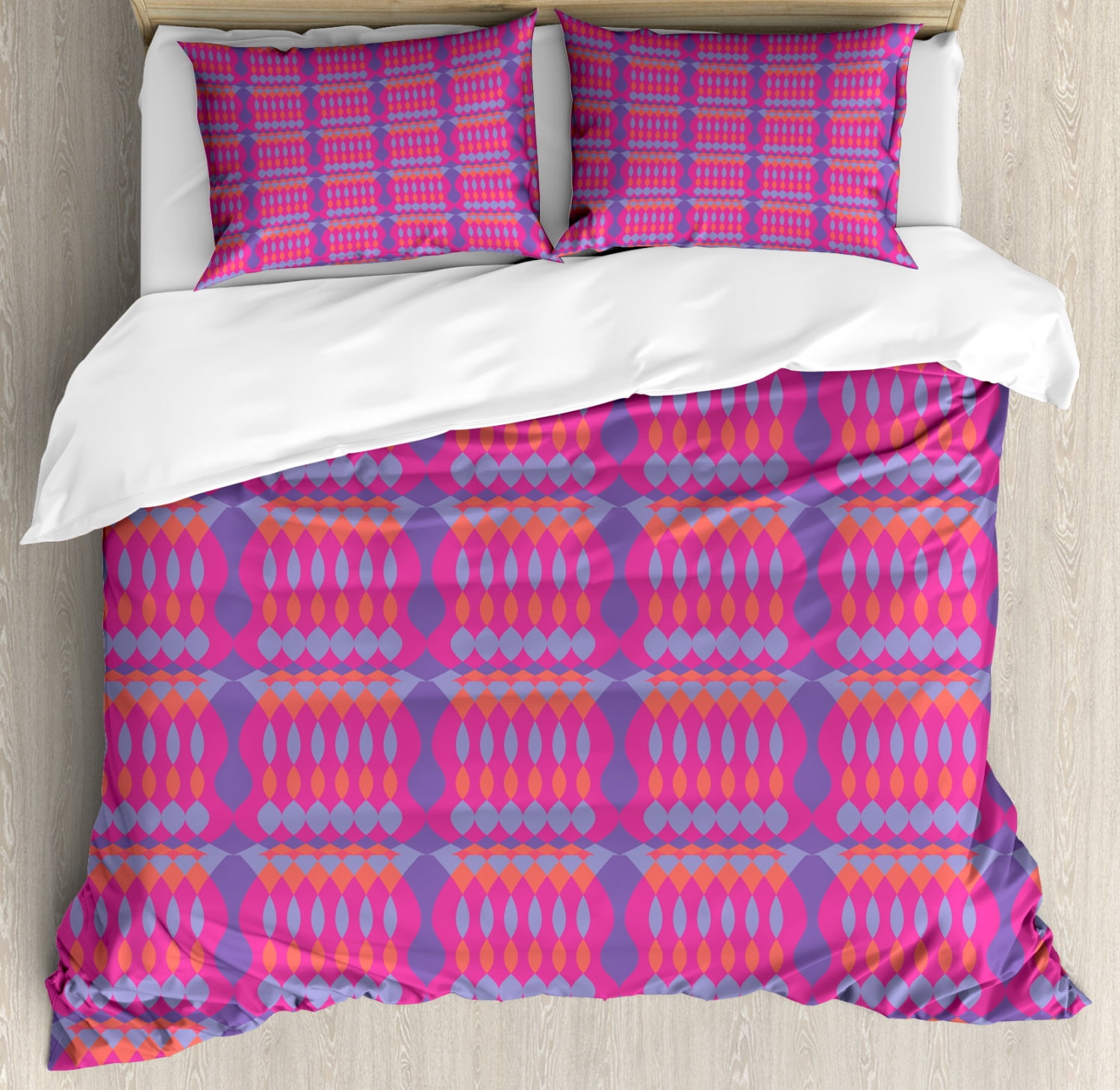 Abstract Duvet Cover Set, Colorful Pattern of Oval and Diamond ...