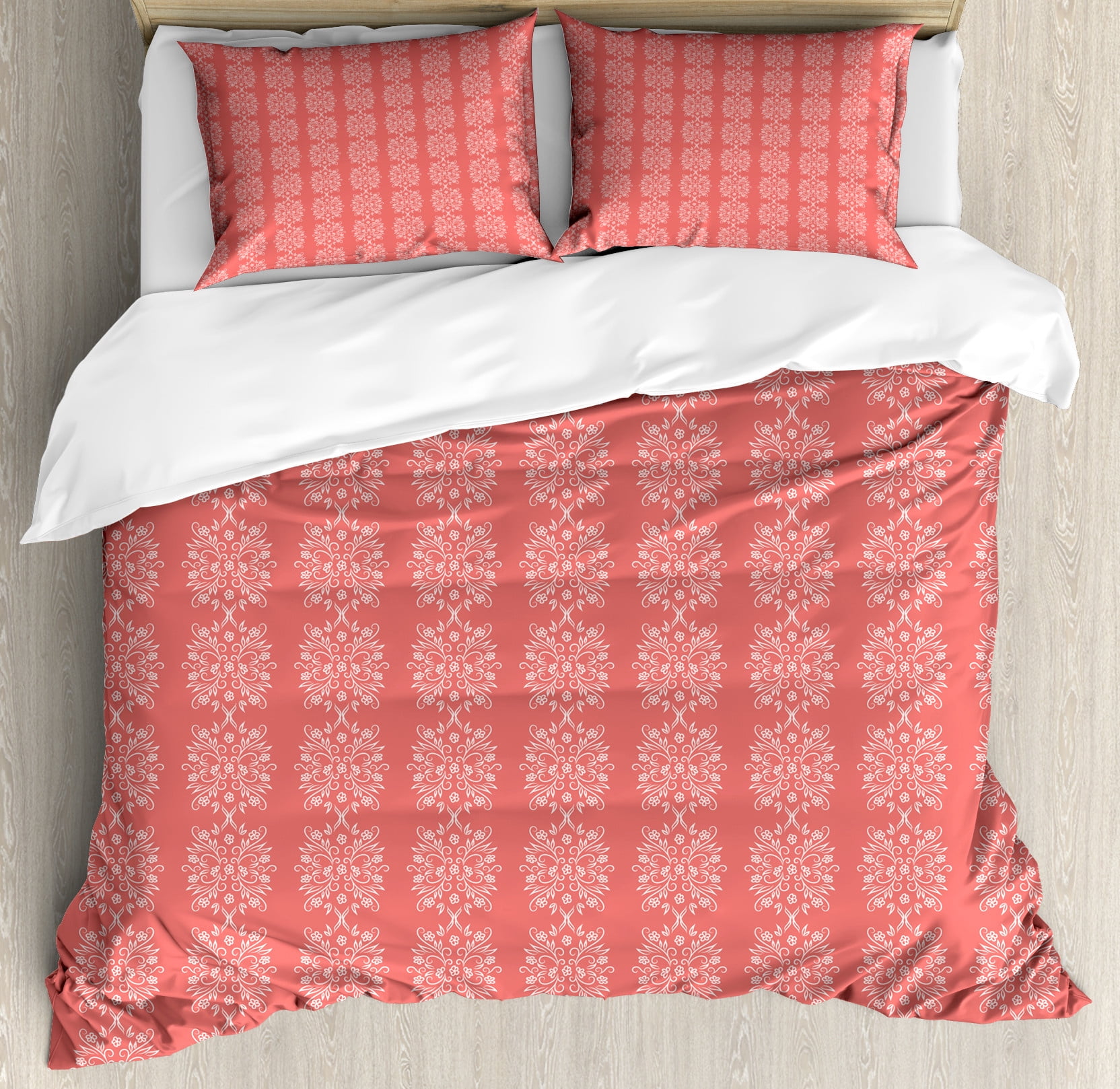 Abstract Duvet Cover Set, Continuous Vertically Arranged Vintage ...
