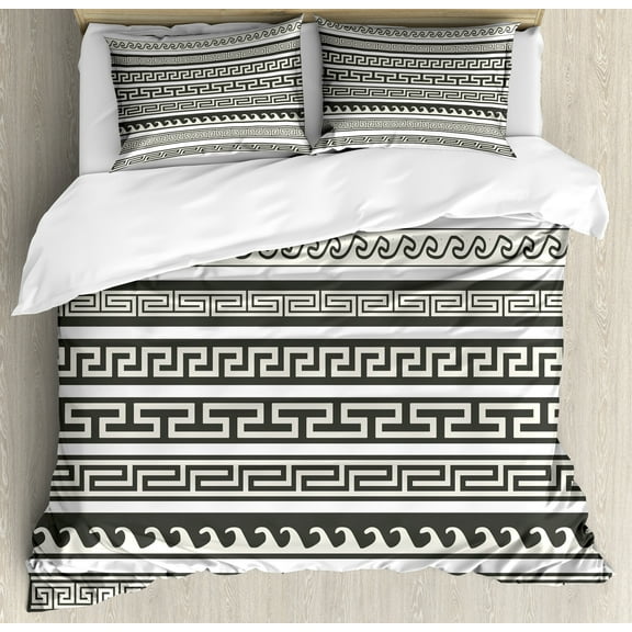 Nordic Duvet Cover Set King Size, Geometric Abstract Snowflake Pattern ...