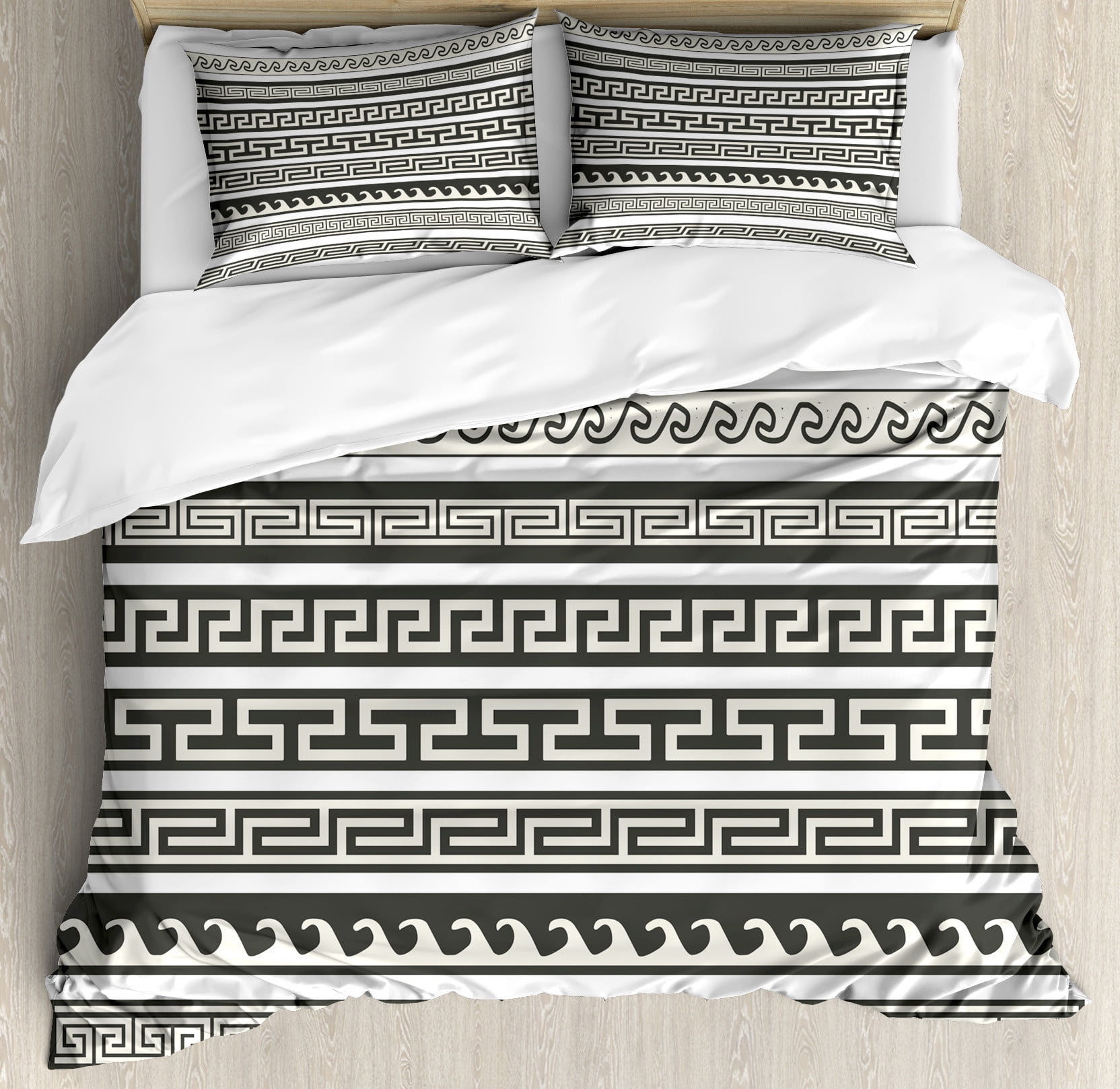 Abstract Duvet Cover Set, Design Chevron Stripes Native Linear Ornate ...
