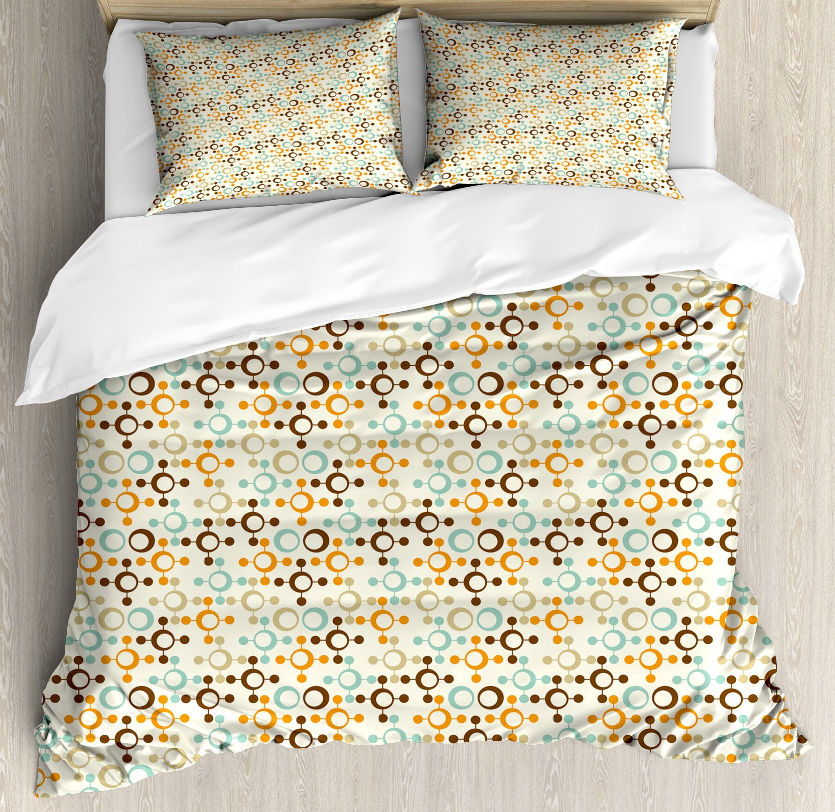 Abstract Duvet Cover Set, Funky Molecule Like with Circles and Dots ...