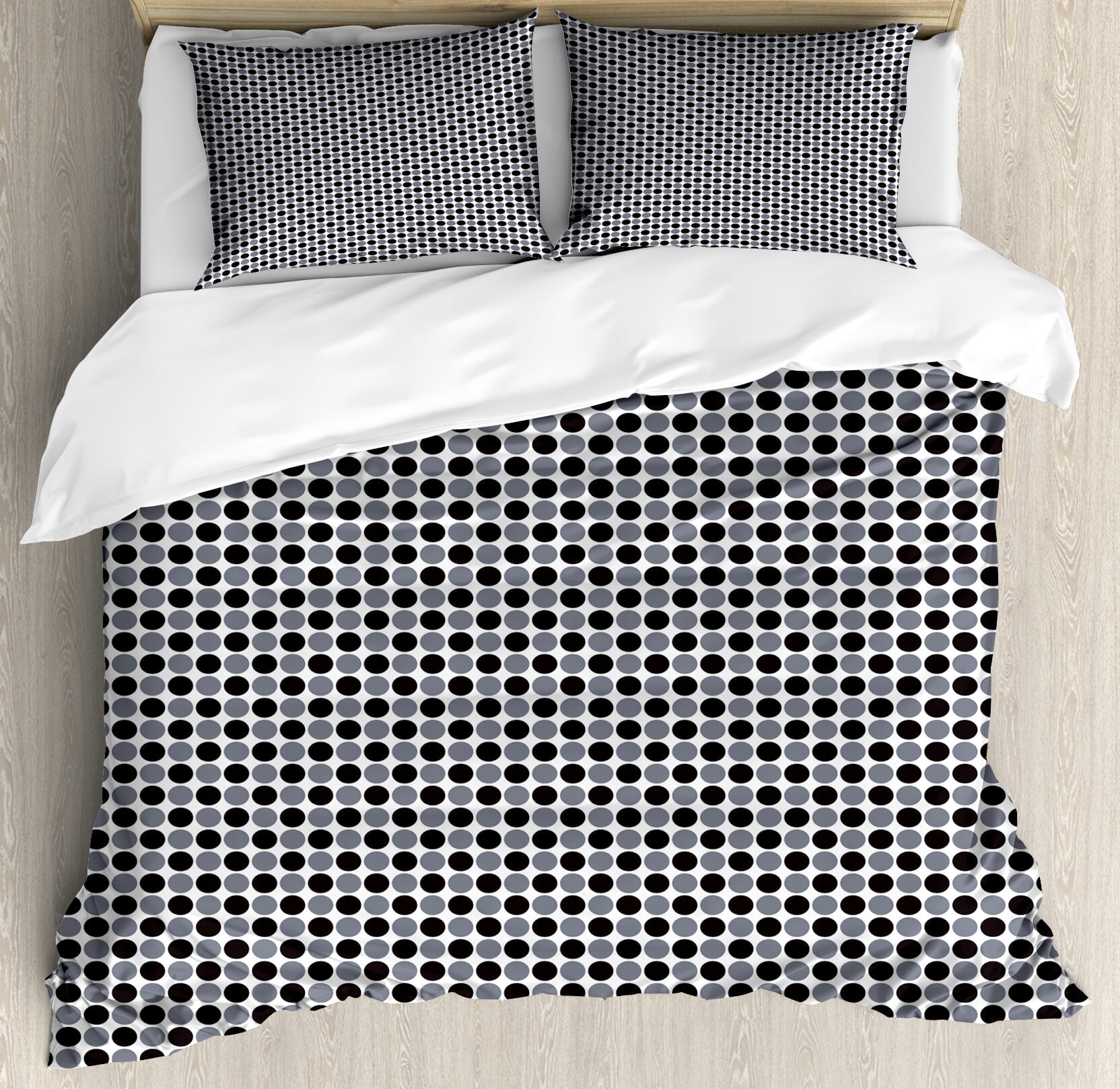 Abstract Duvet Cover Set, Geometric Circles in Gradient Tones Scrapbook ...
