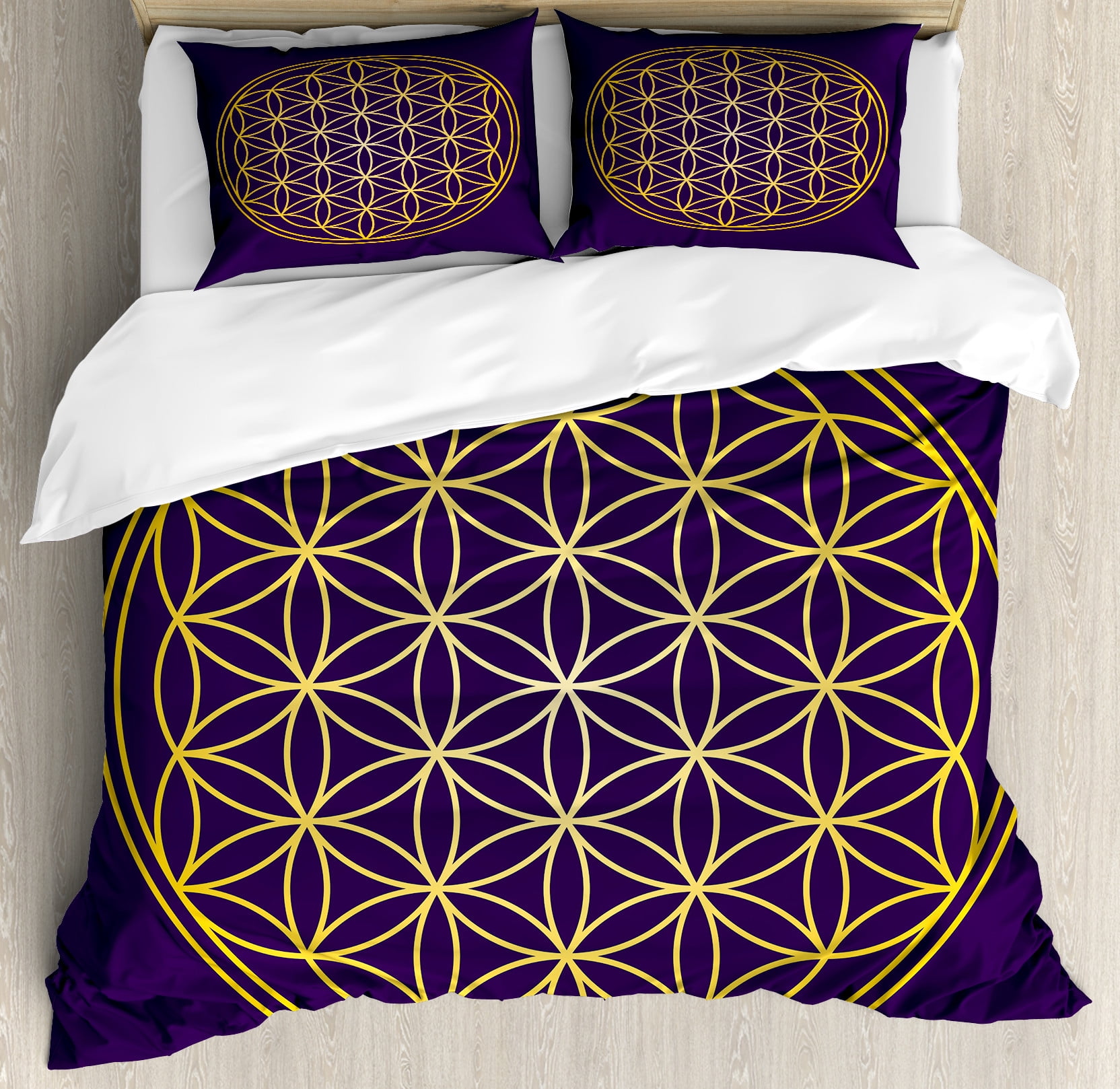 Abstract Duvet Cover Set, Geometric Curved Rounds Shape Overlapping ...