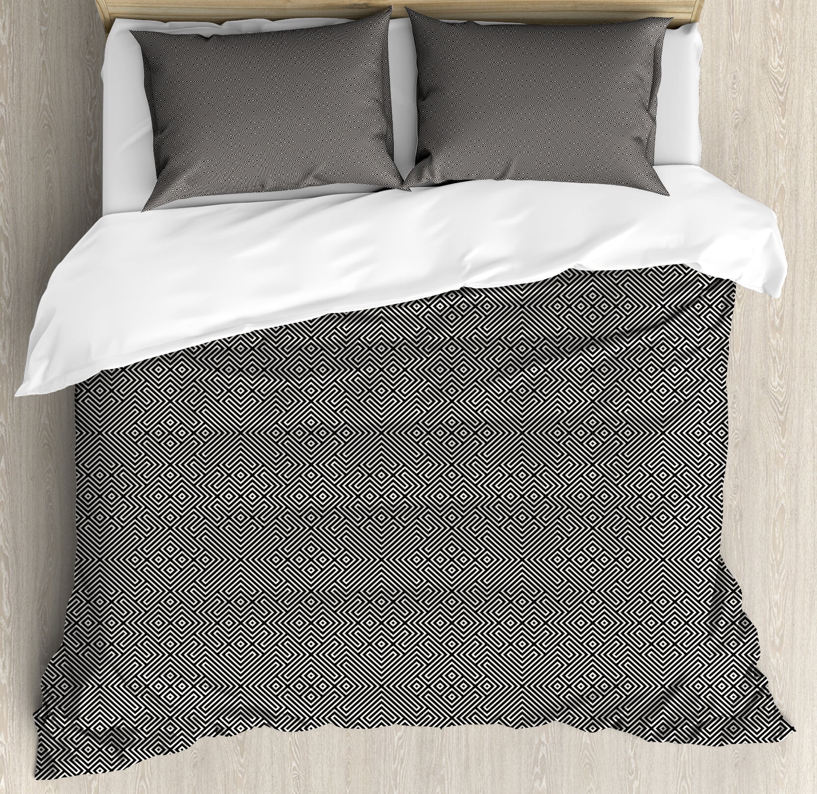 Abstract Duvet Cover Set, Geometric Maze Like Layout of Symmetric ...