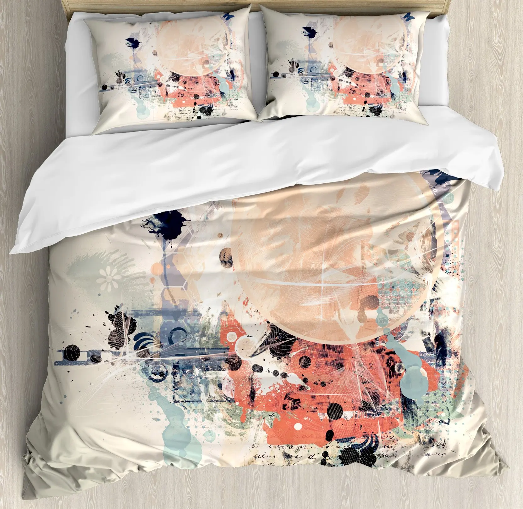 Abstract Duvet Cover Set Geometric Shape Bands In Various Shades ...