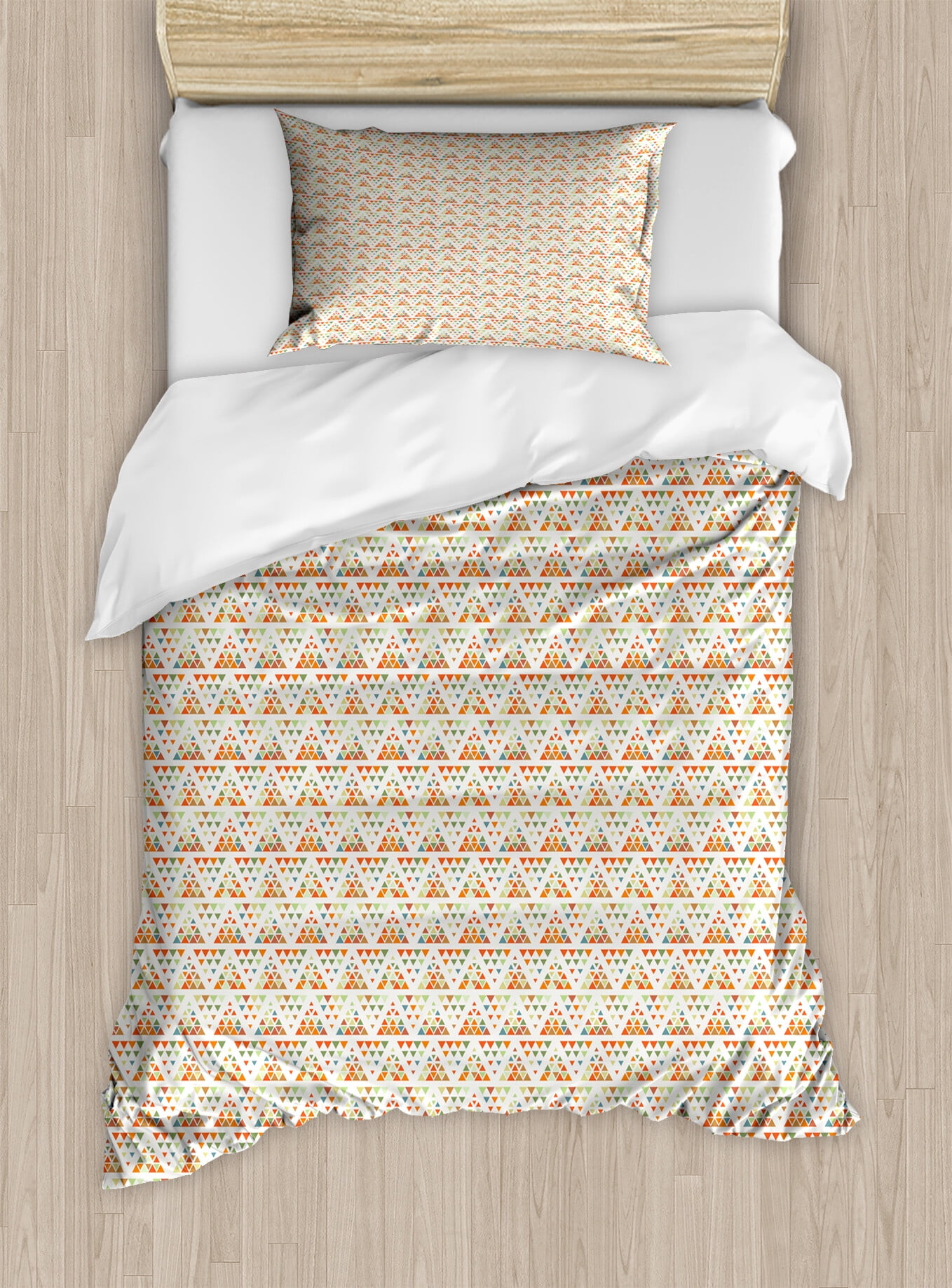 Abstract Duvet Cover Set, Geometric Shapes Pattern Triangular ...