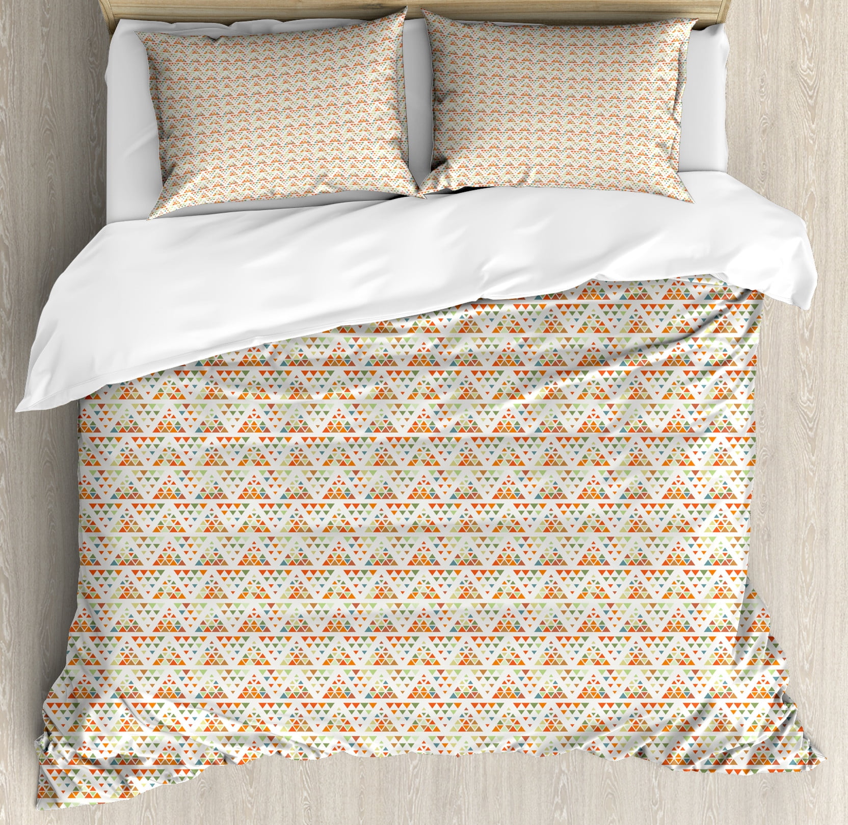 Abstract Duvet Cover Set, Geometric Shapes Pattern Triangular ...