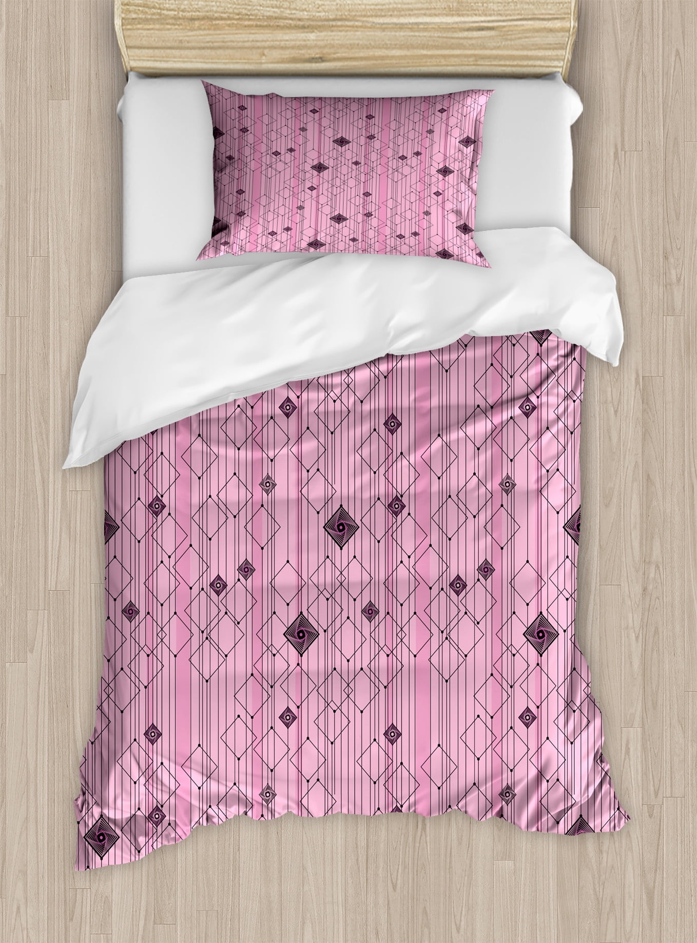 Abstract Duvet Cover Set, Geometry Themed Forms Squares and Lines ...