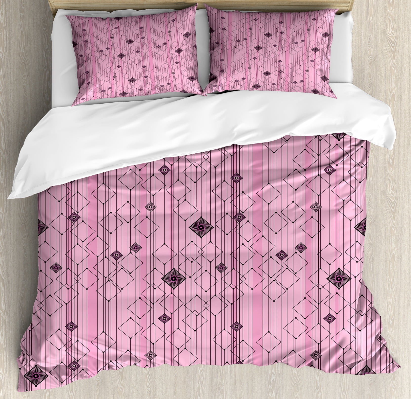 Abstract Duvet Cover Set, Geometry Themed Forms Squares and Lines ...