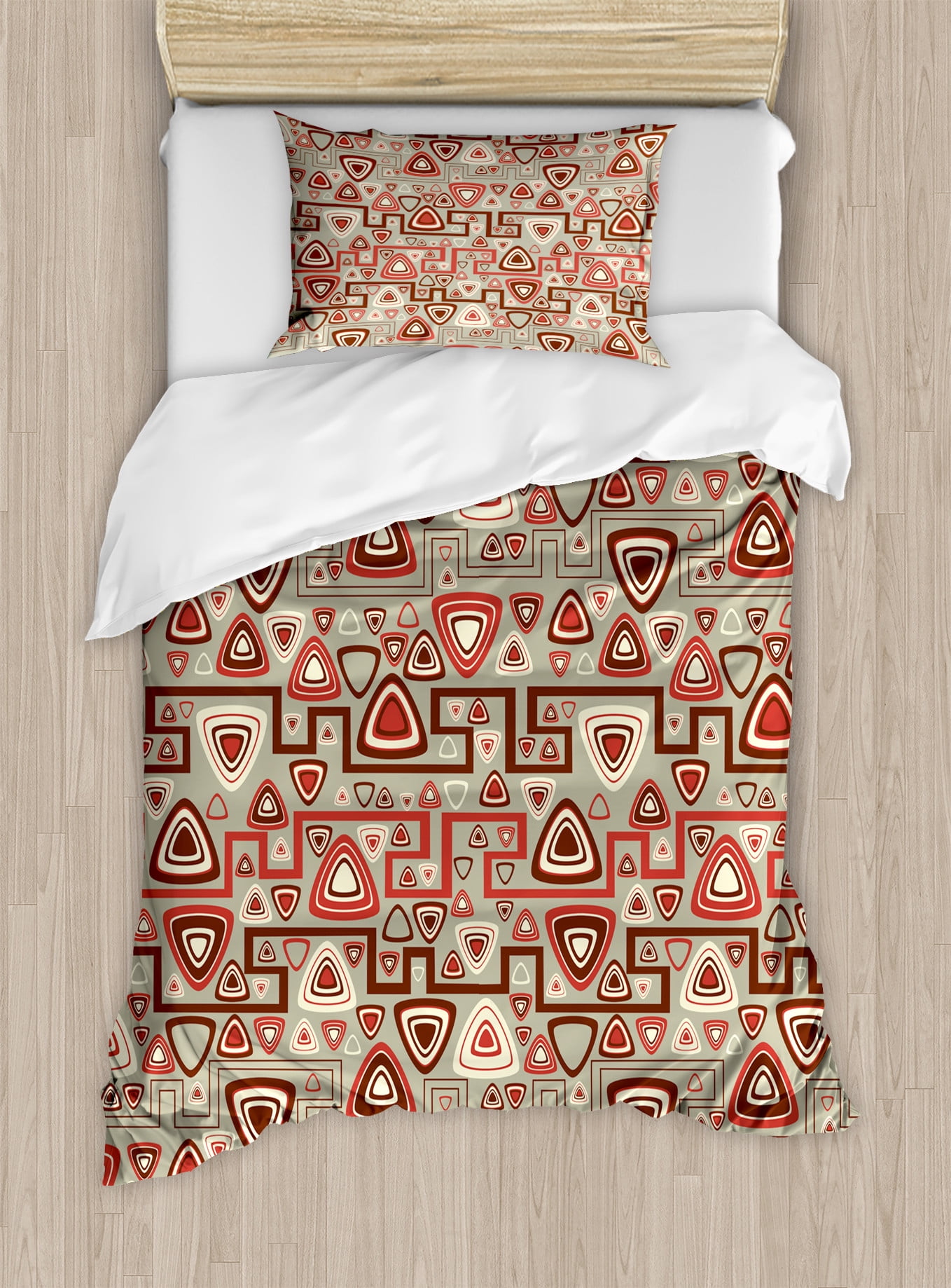 Abstract Duvet Cover Set, Graphic Abstract Geometric Maze Like Design ...