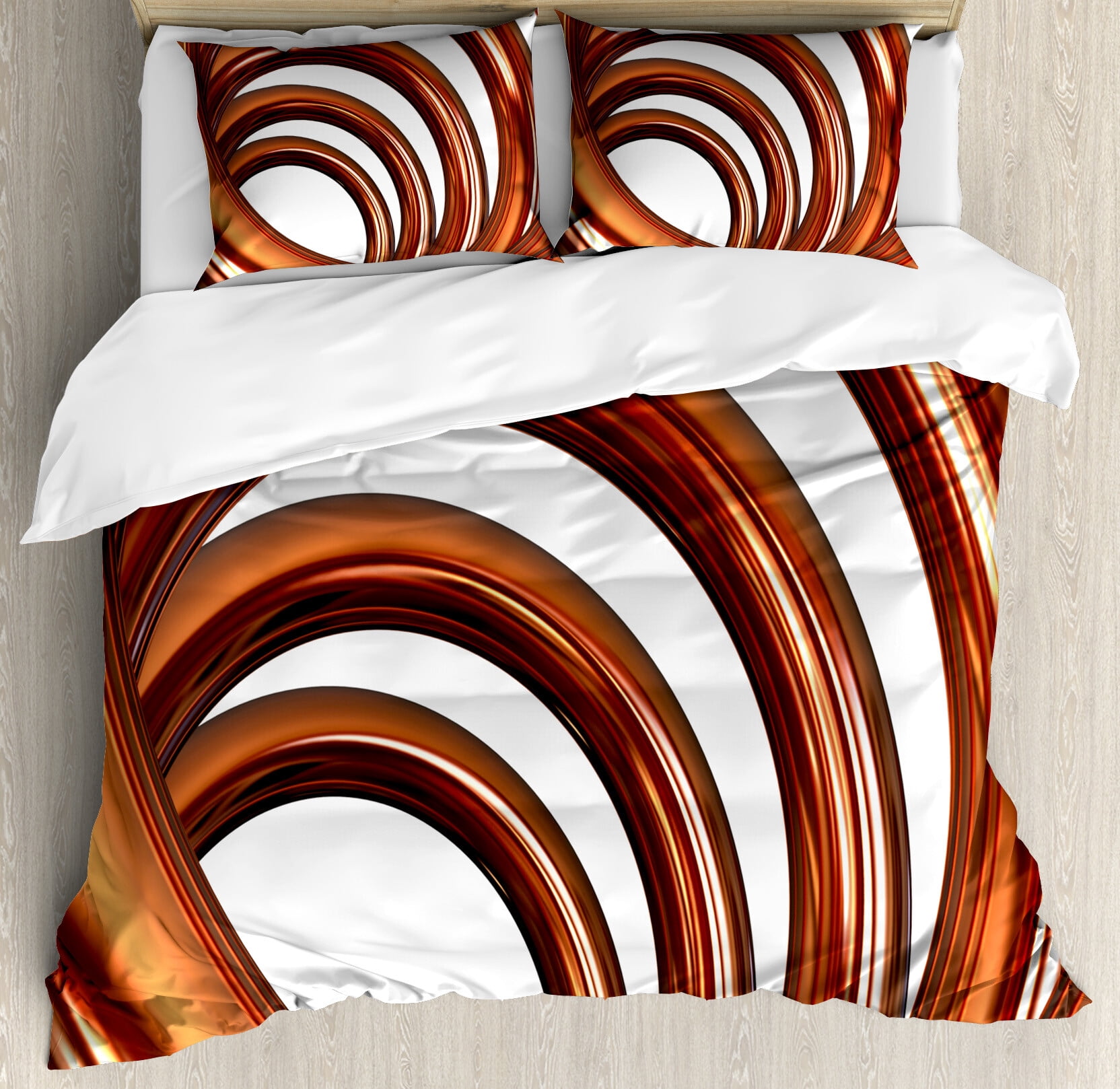 Abstract Duvet Cover Set, Helix Coil Curved Spiral Swirled Shape on ...