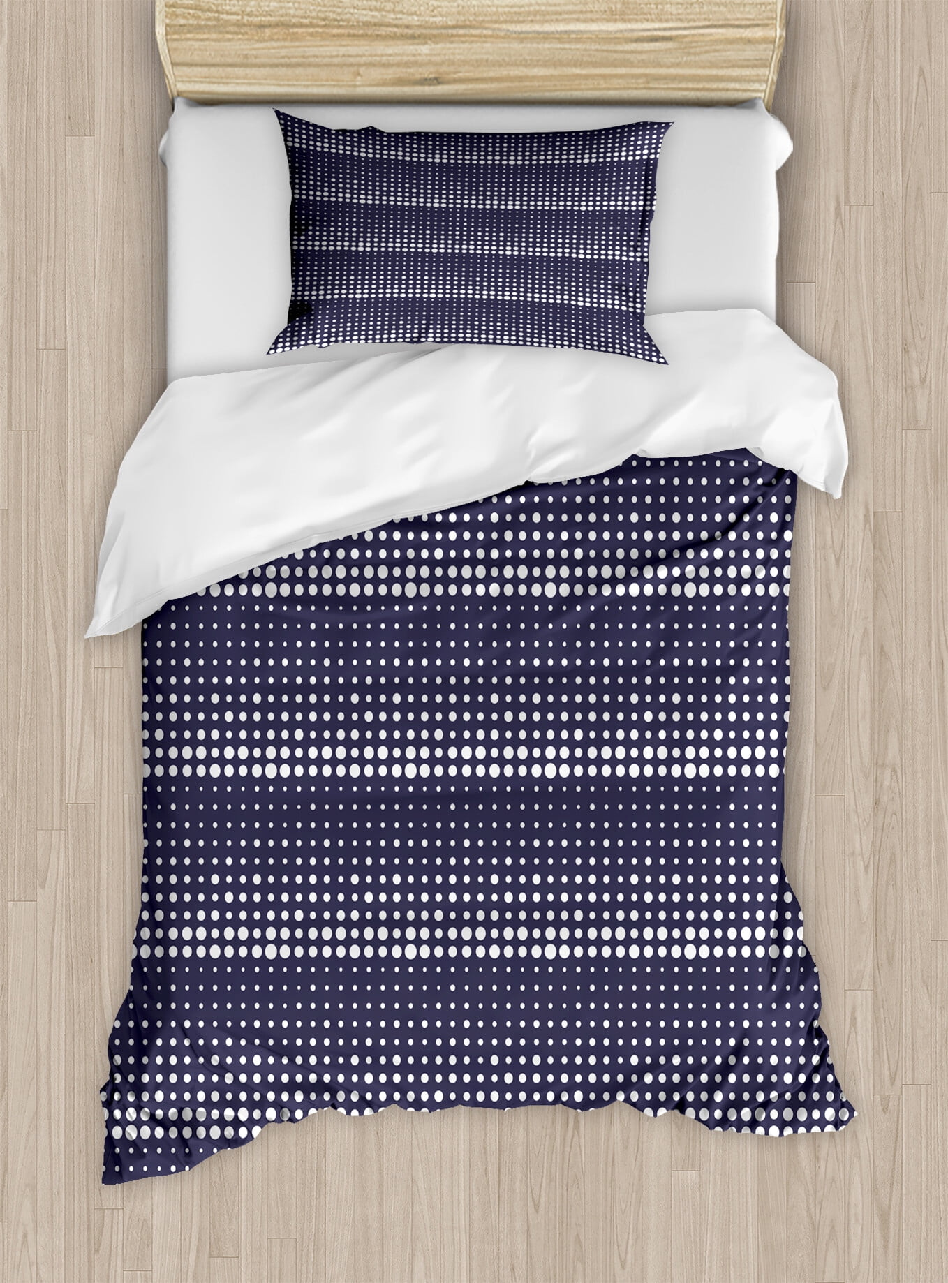 Abstract Duvet Cover Set, Horizontally Formed Polka Dotted Flows ...