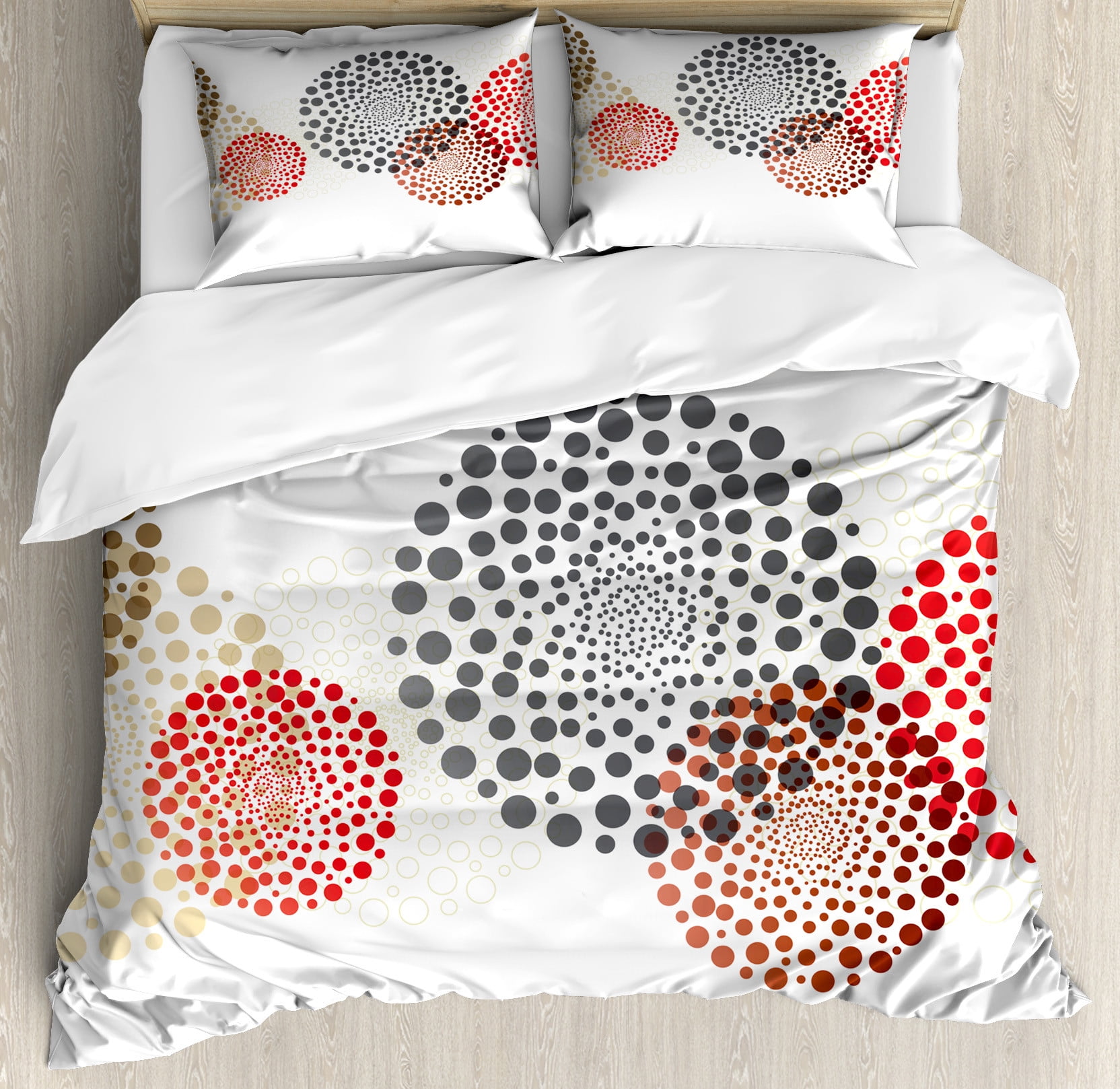 Abstract Duvet Cover Set, Modern and Cool Design Surreal Dots Like and ...
