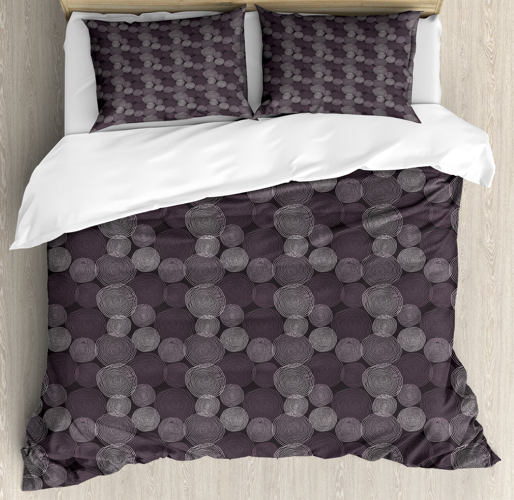 Abstract Duvet Cover Set, Modern Design of Hand Drawn Intricate Circles ...