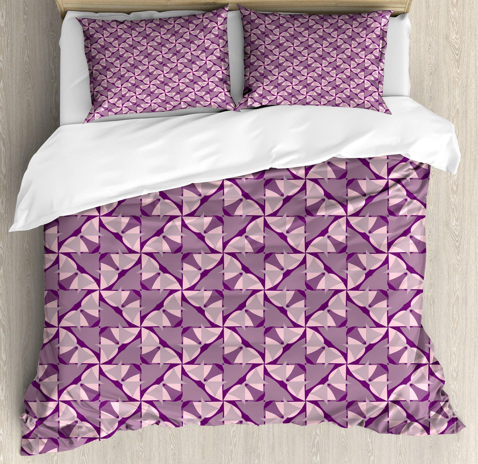 Abstract Duvet Cover Set, Modern Geometric Illustration of Triangular ...