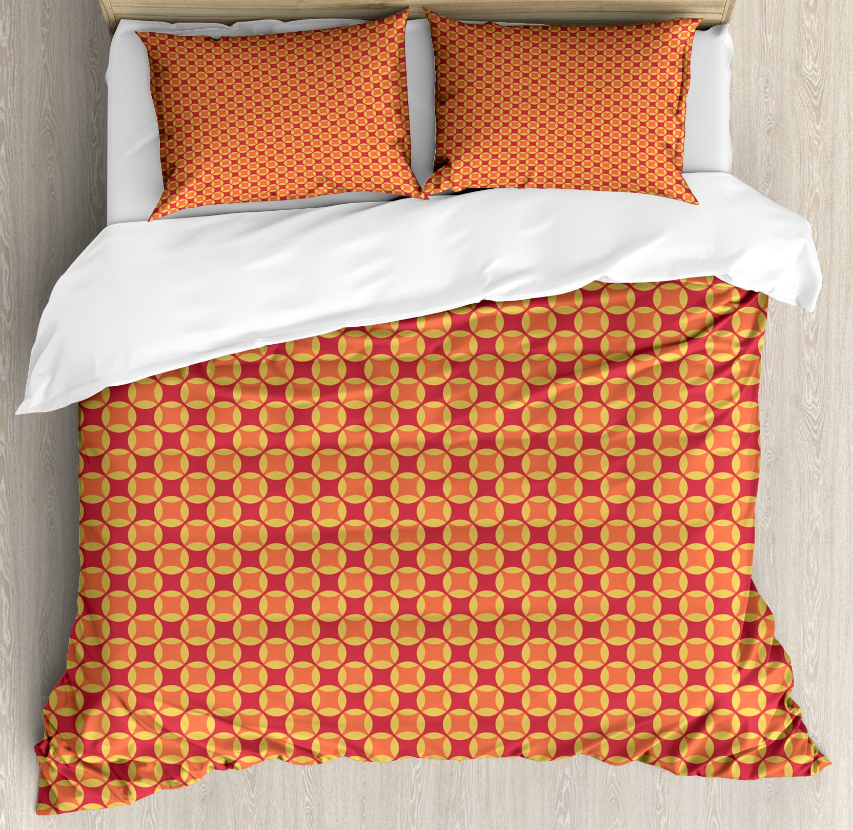 Abstract Duvet Cover Set, Modern Geometric Overlapping Circles Oval ...