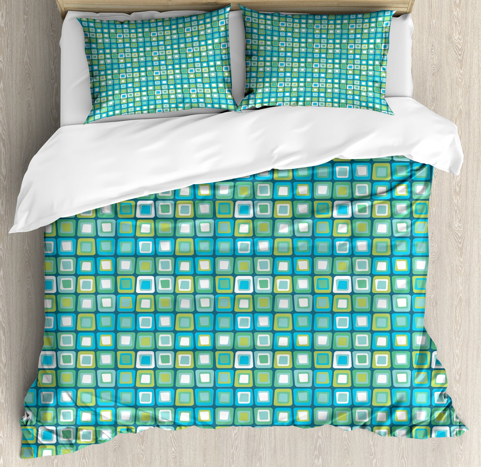 Abstract Duvet Cover Set, Modern Geometric Pattern with Nested Quirky ...