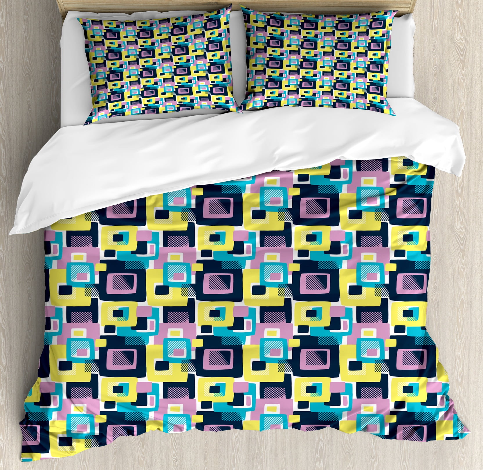 Abstract Duvet Cover Set, Modern Pattern of Geometric Shapes Streaks ...
