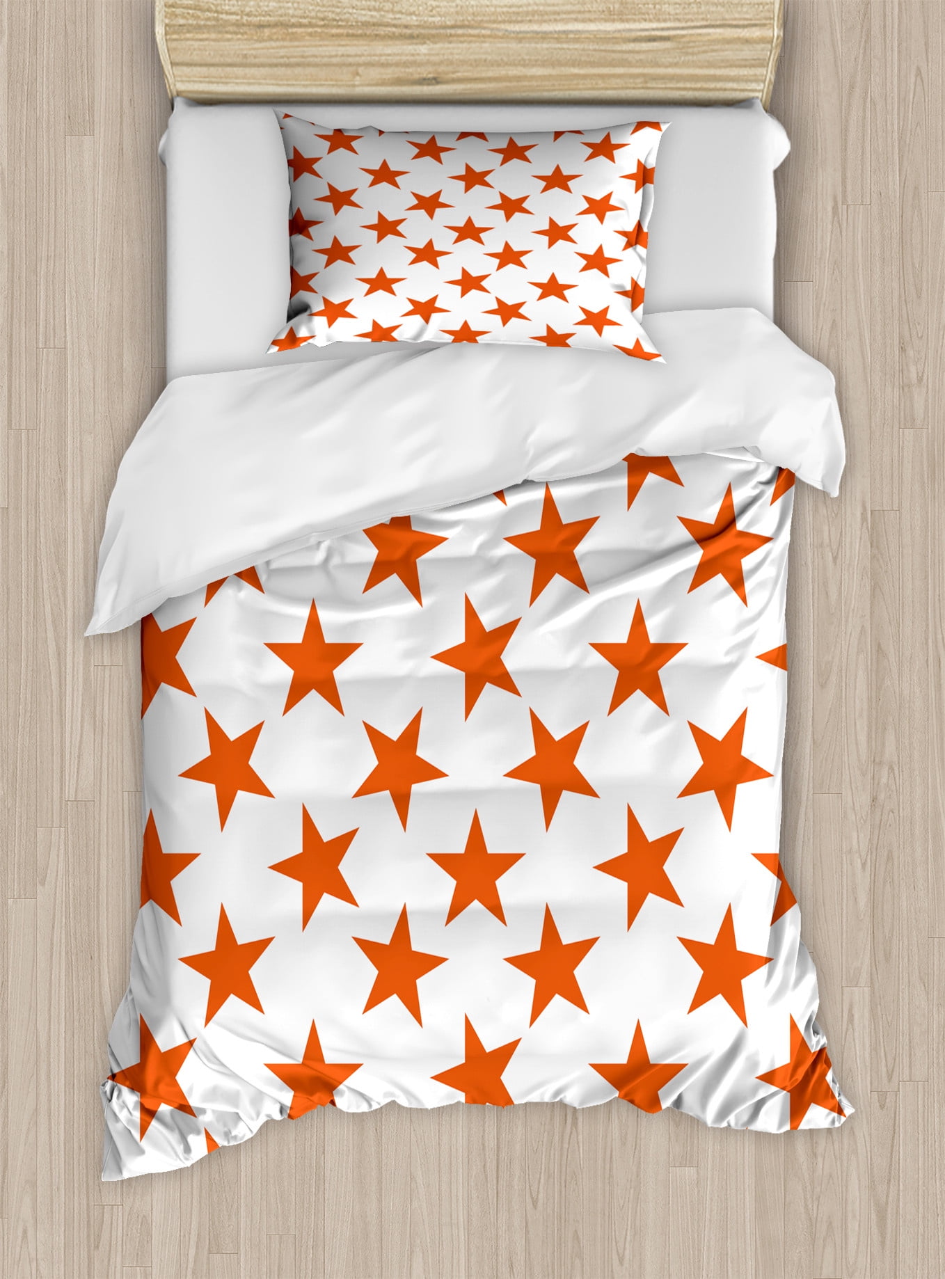Abstract Duvet Cover Set, Monochromatic Star Shapes on Plain Background ...