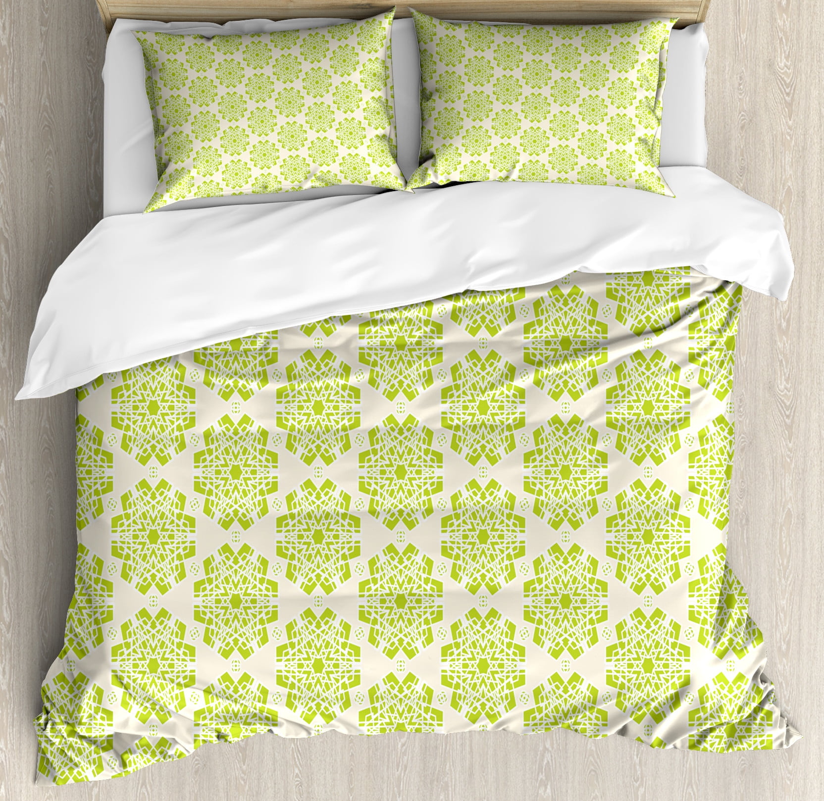Abstract Duvet Cover Set, Natural Layout of Flower Shapes Drawn with ...