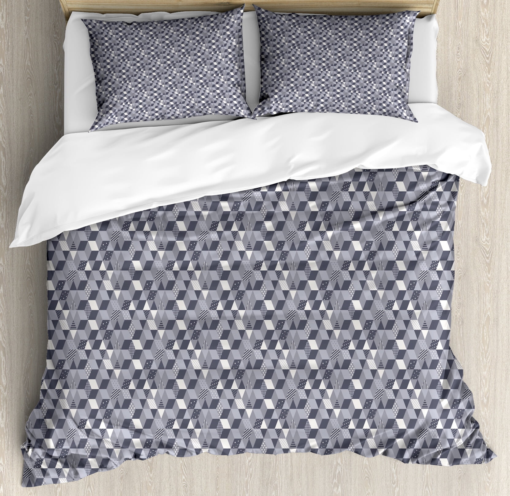 Abstract Duvet Cover Set, Optical Illusion Squares Rhythmic Motifs ...